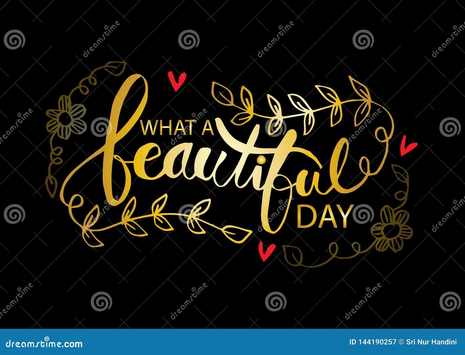 What a Beautiful Day Hand Lettering Stock Vector - Illustration of ...