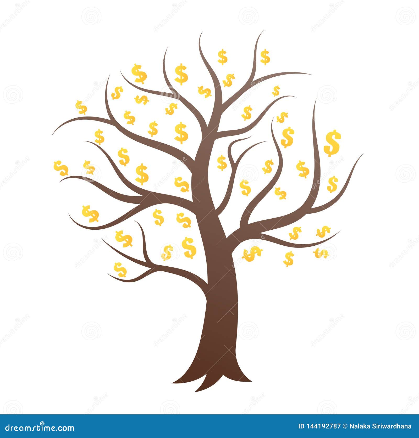 Money tree with branches. stock vector. Illustration of design - 144192787