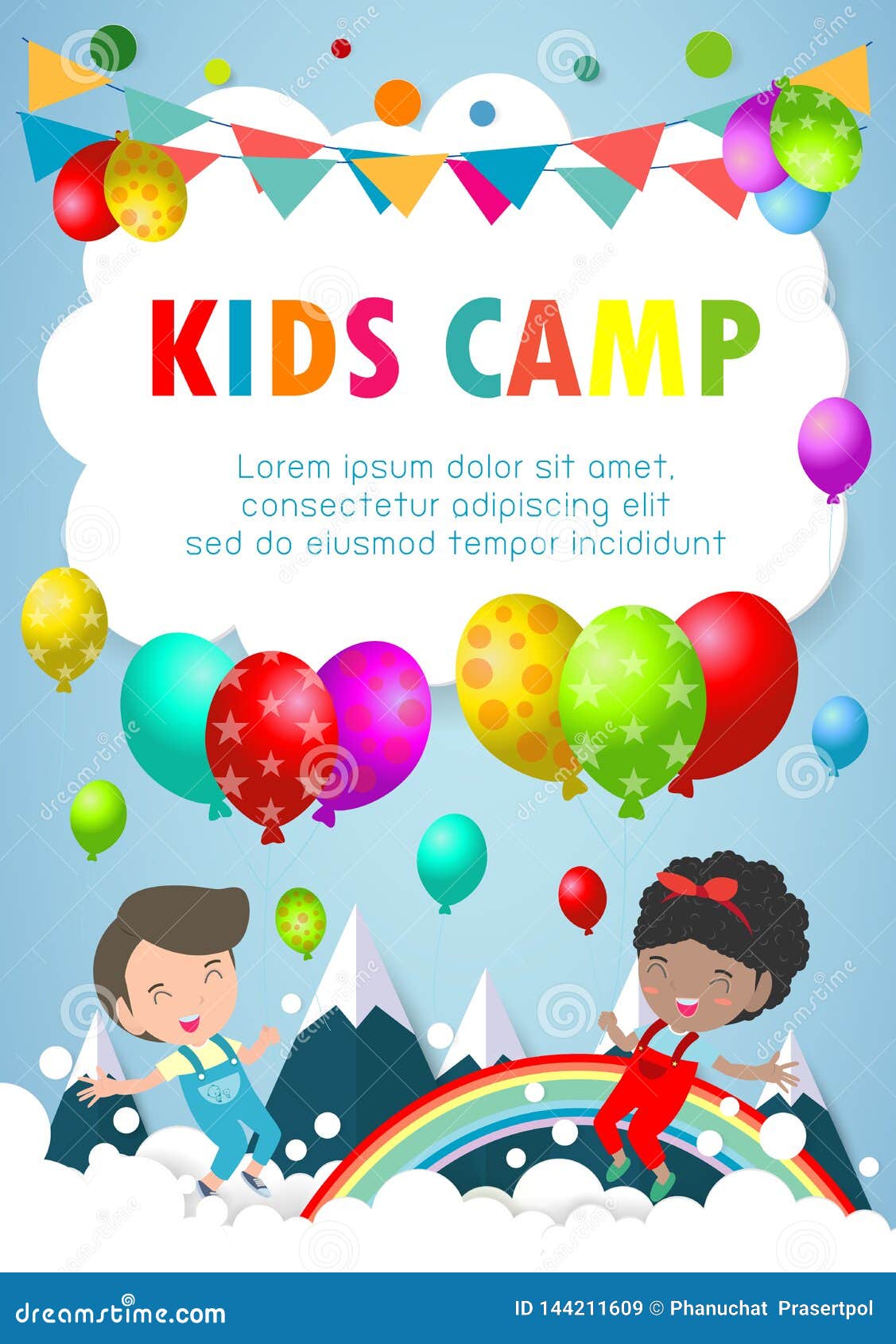 Kids Camp, Summer Festival Celebration Template for Advertising ...