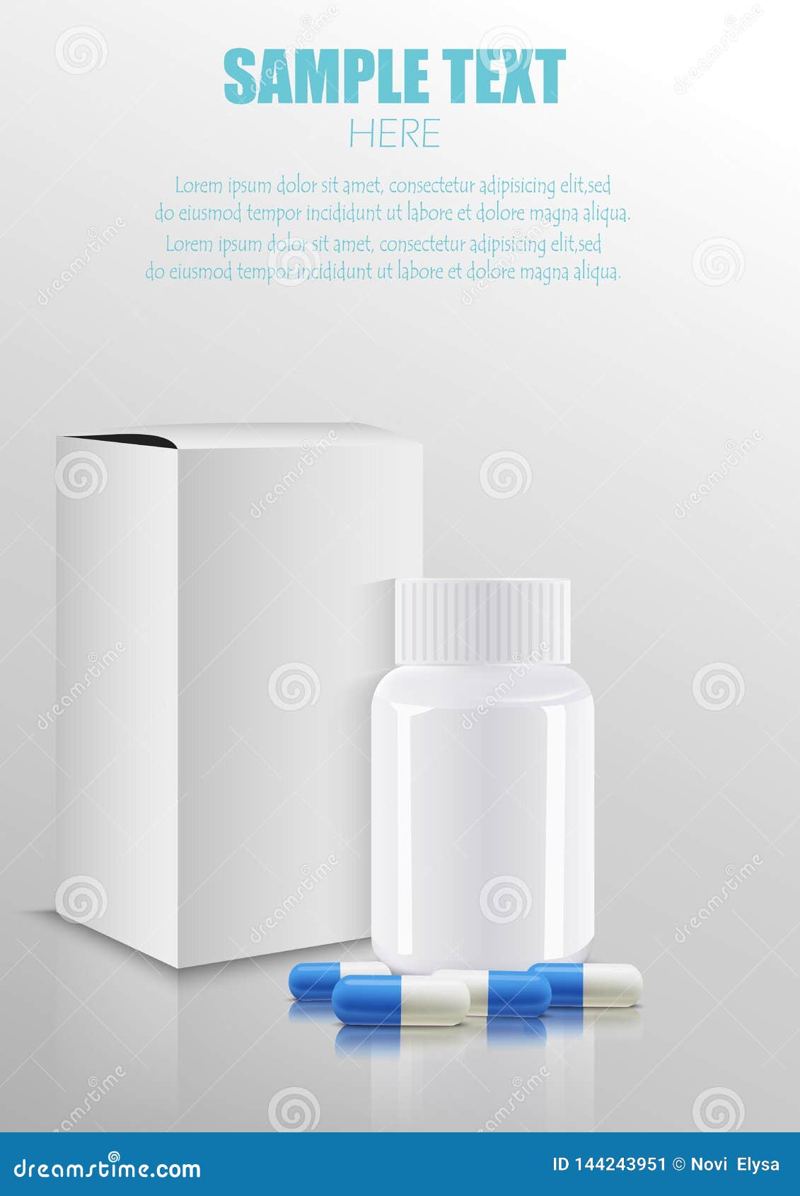 Blank Medicine Medical Packaging Package Paper Box with Plastic Bottle ...