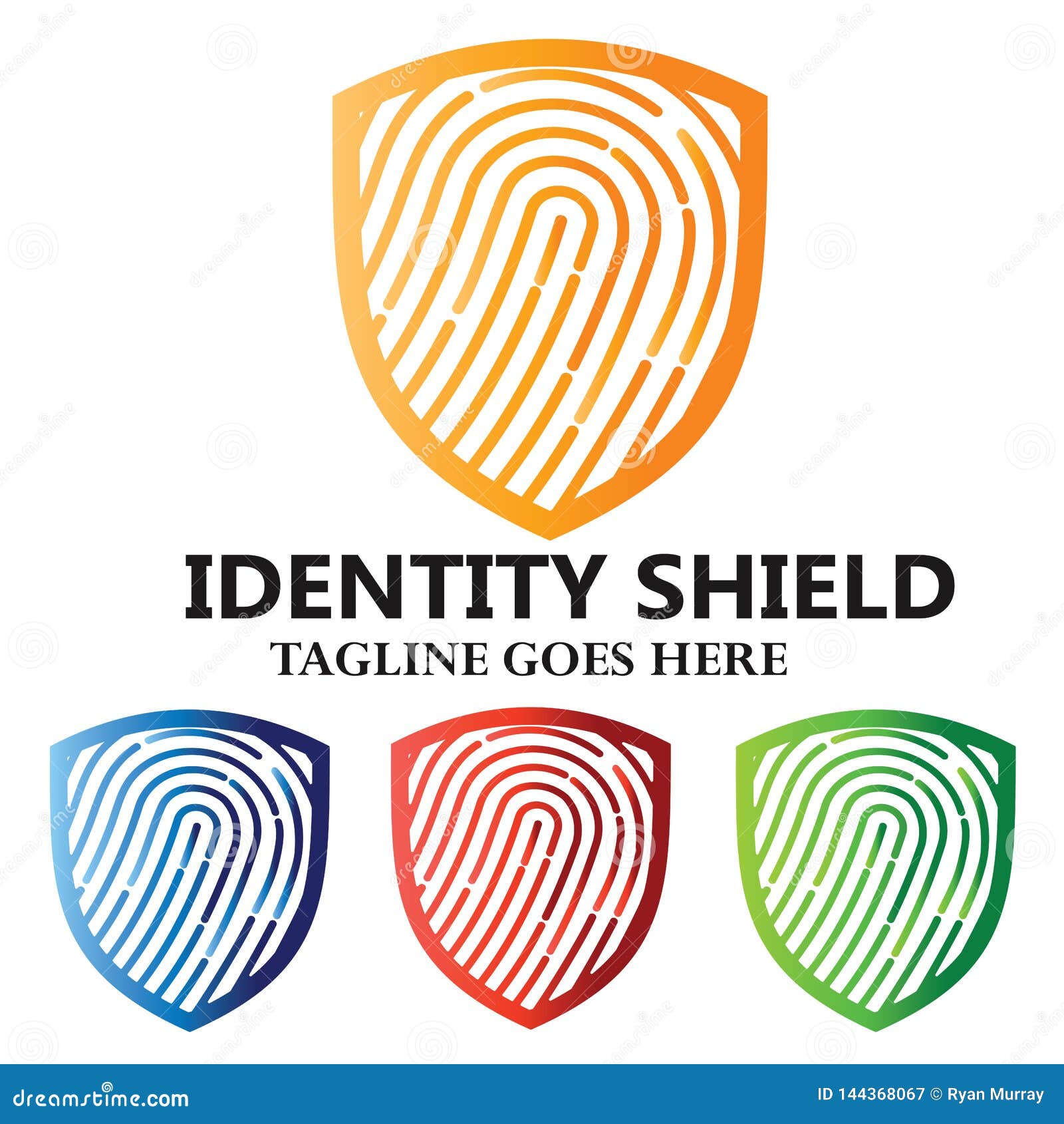 Identity Shield Finger Print Security Stock Vector - Illustration of ...