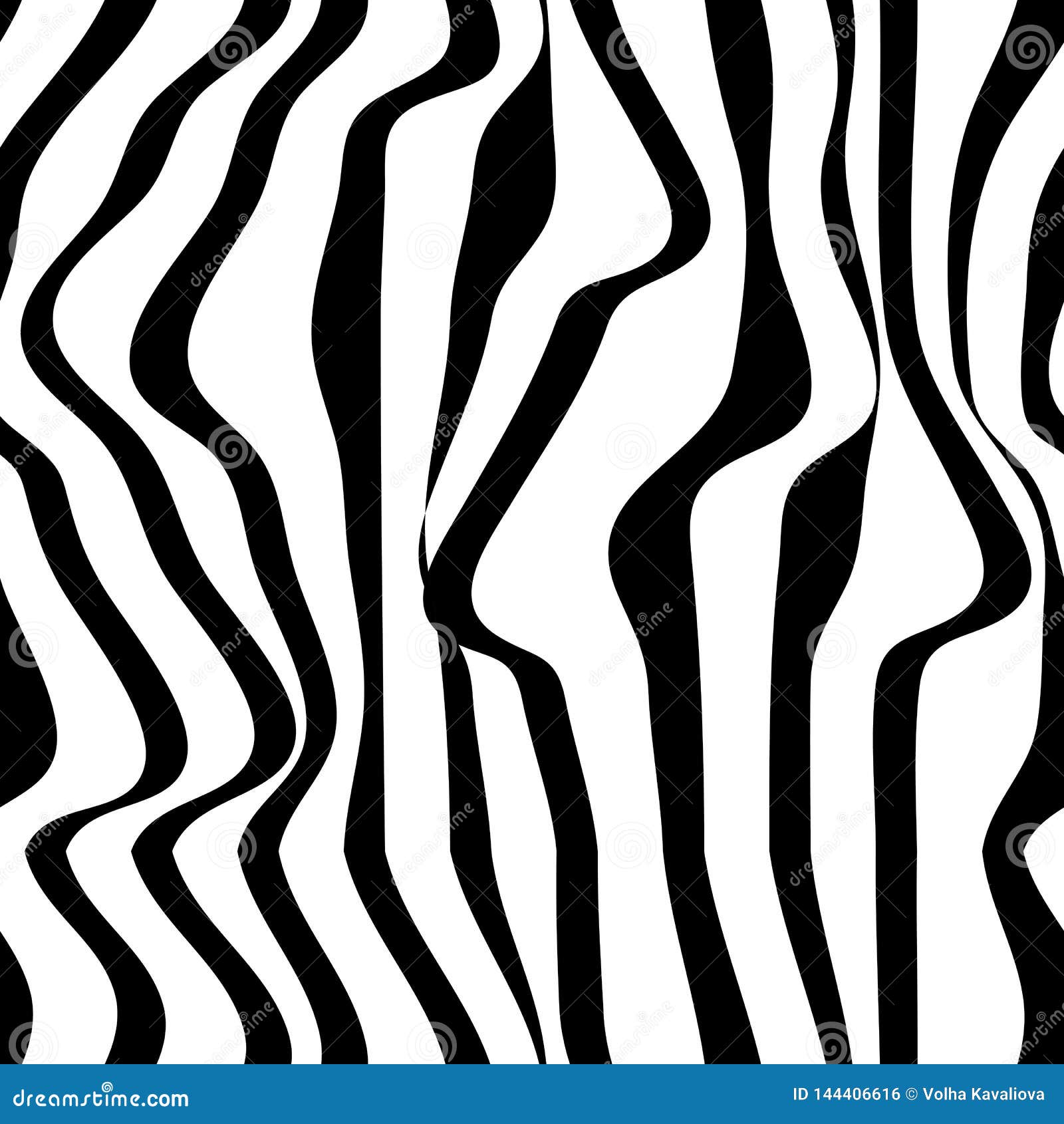 Wavy Abstract Seamless Background Pattern. Black and White Stock Vector ...