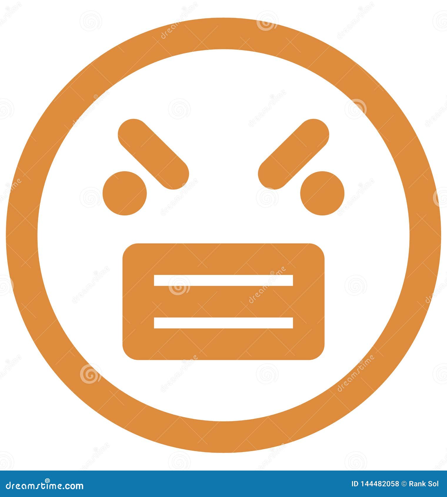 Sad, Angry Vector Isolated Icon Which Can Easily Modify or Edit Sad ...