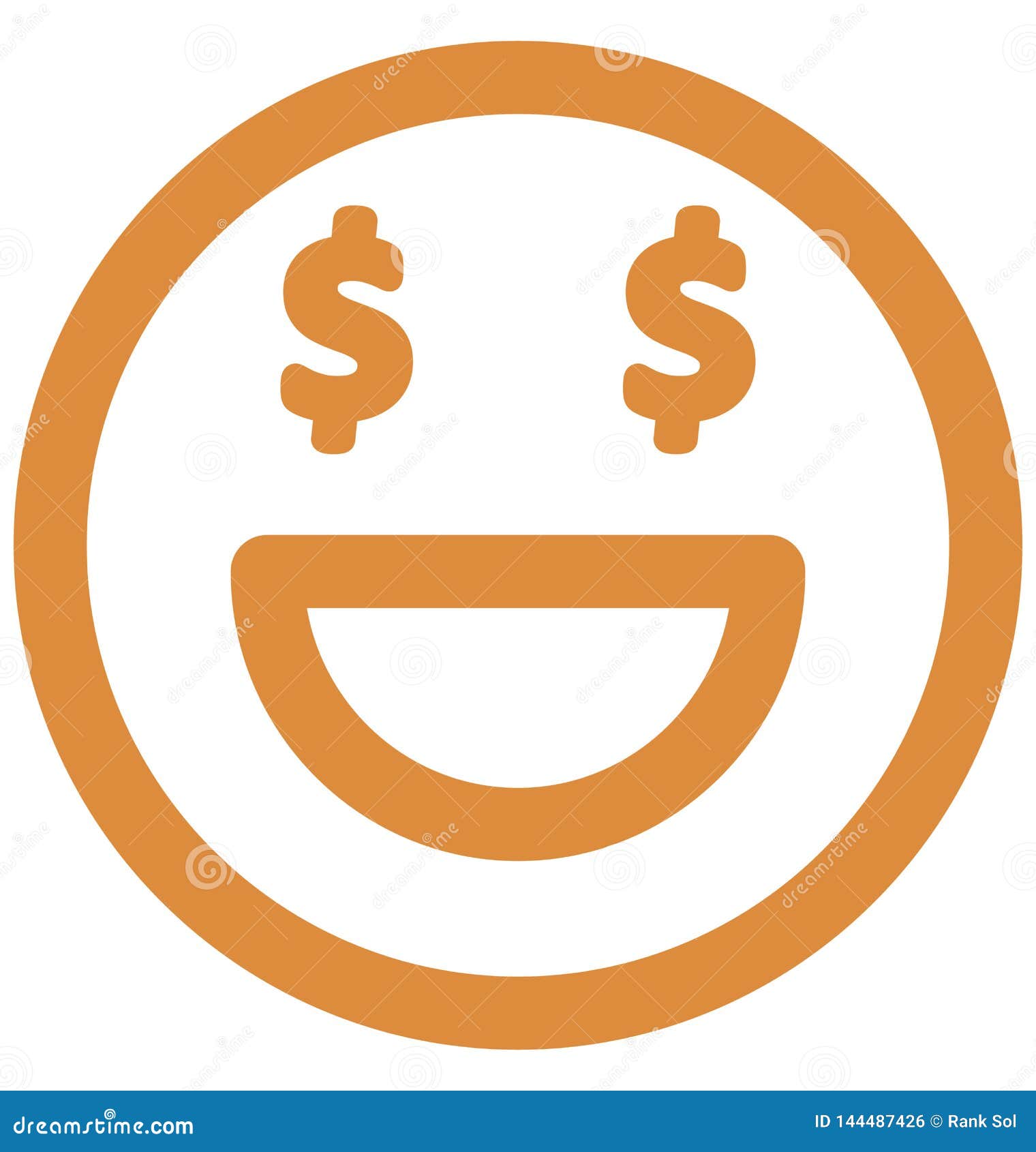 Dollar, Dollar on Face Vector Isolated Icon Which Can Easily Modify or ...
