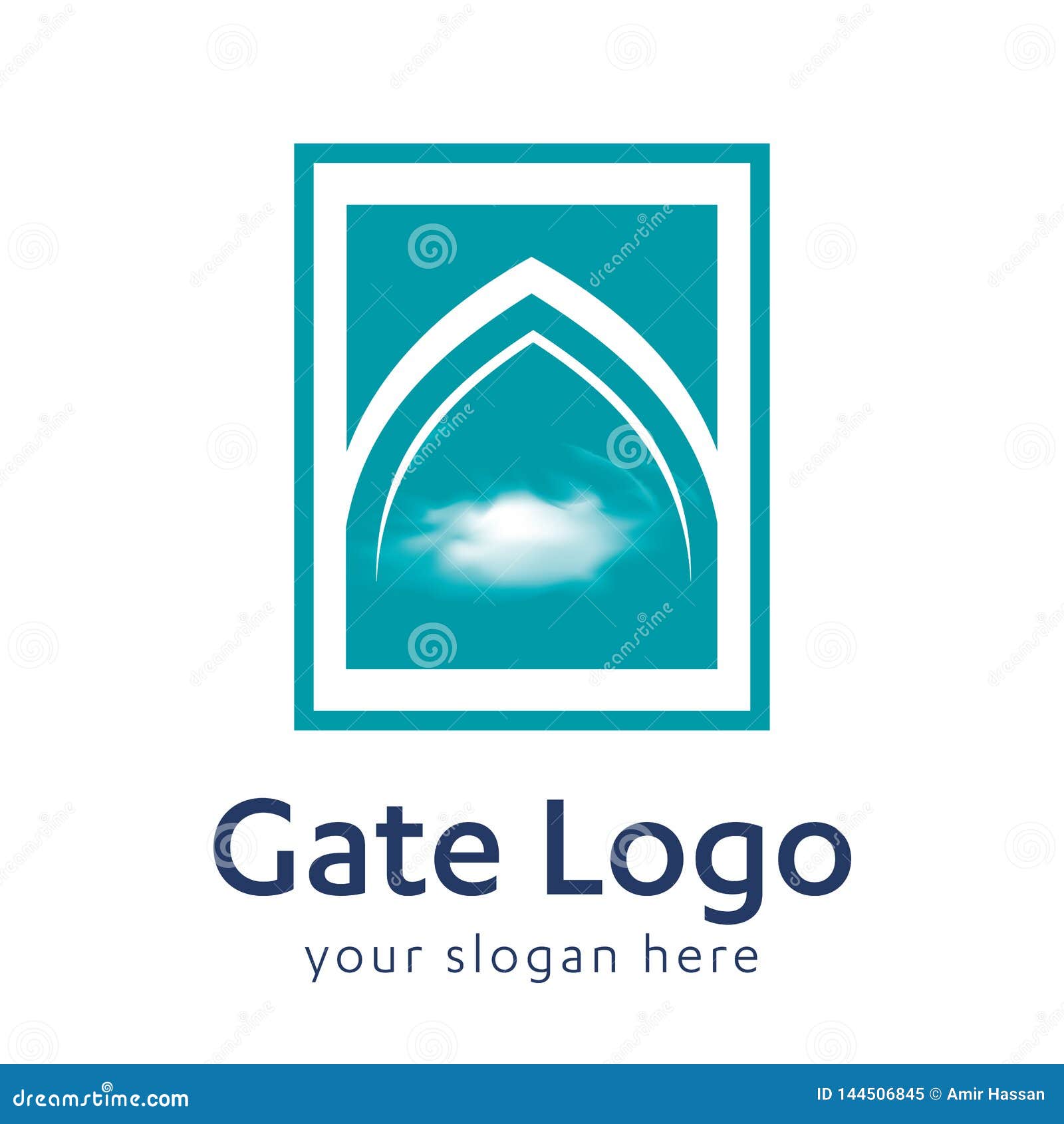 Gate Logo Door Home Entrance Icon Black House Doorway Or Real Estate ...