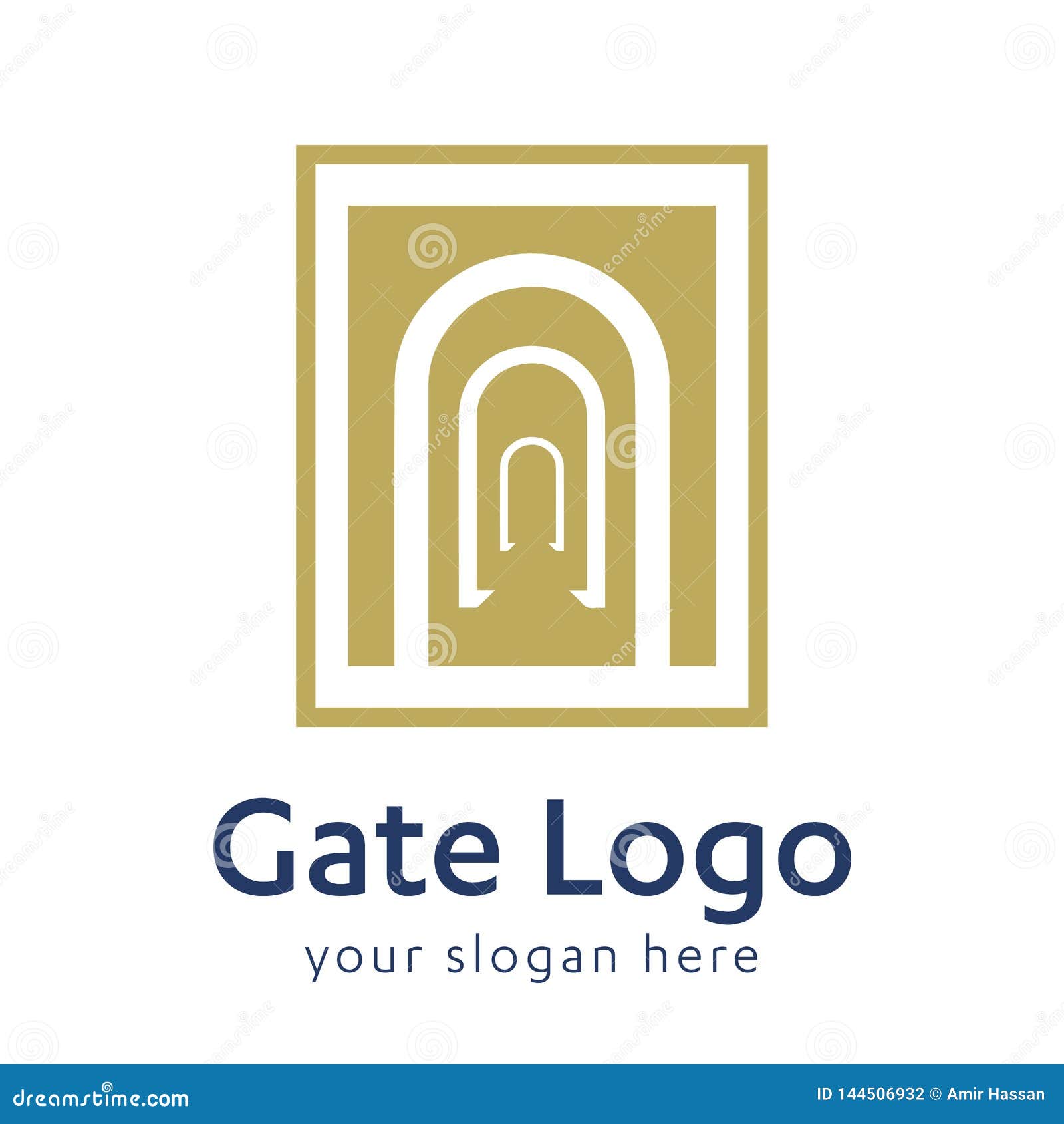 Gate Logo Door Home Entrance Icon Black House Doorway or Real Estate ...