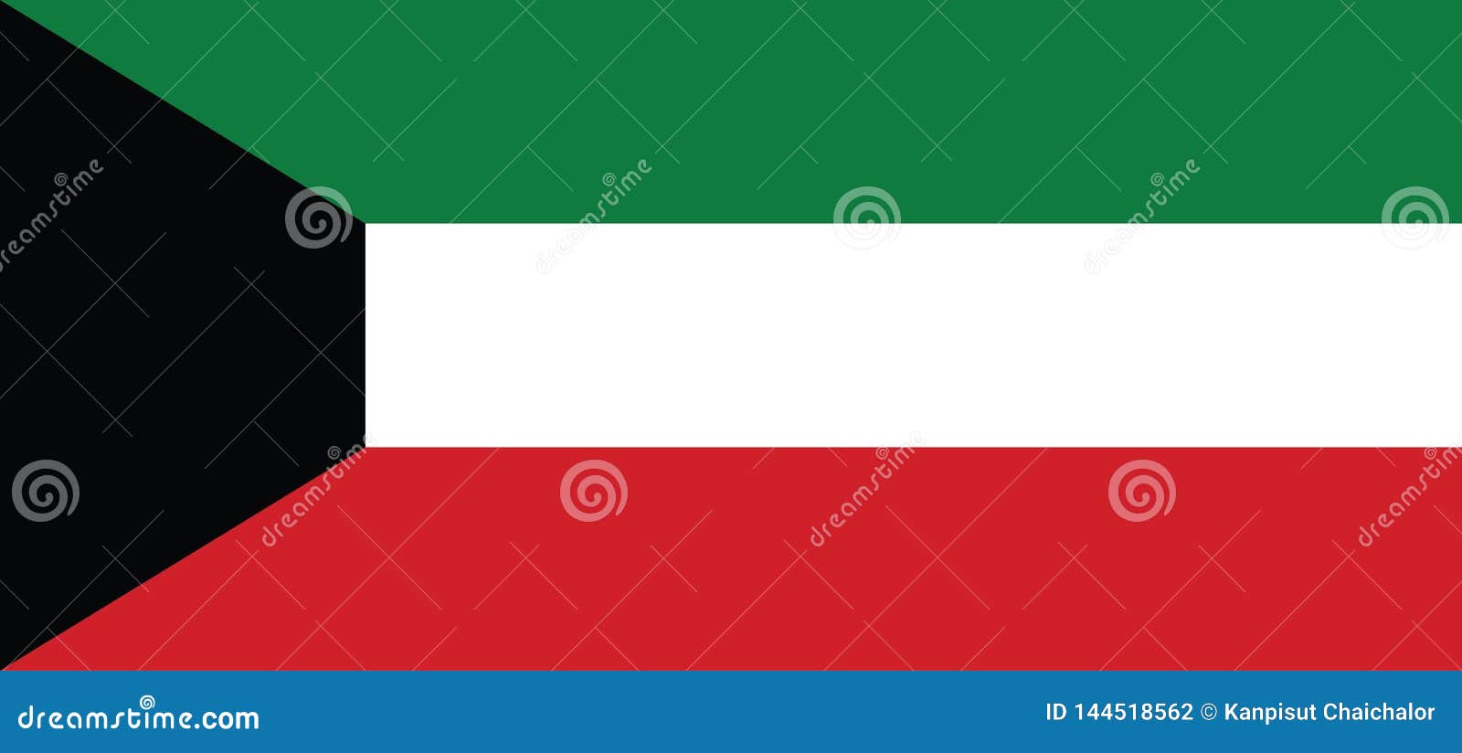 National Kuwait Flag Official Colors and Proportion Correctly. National ...