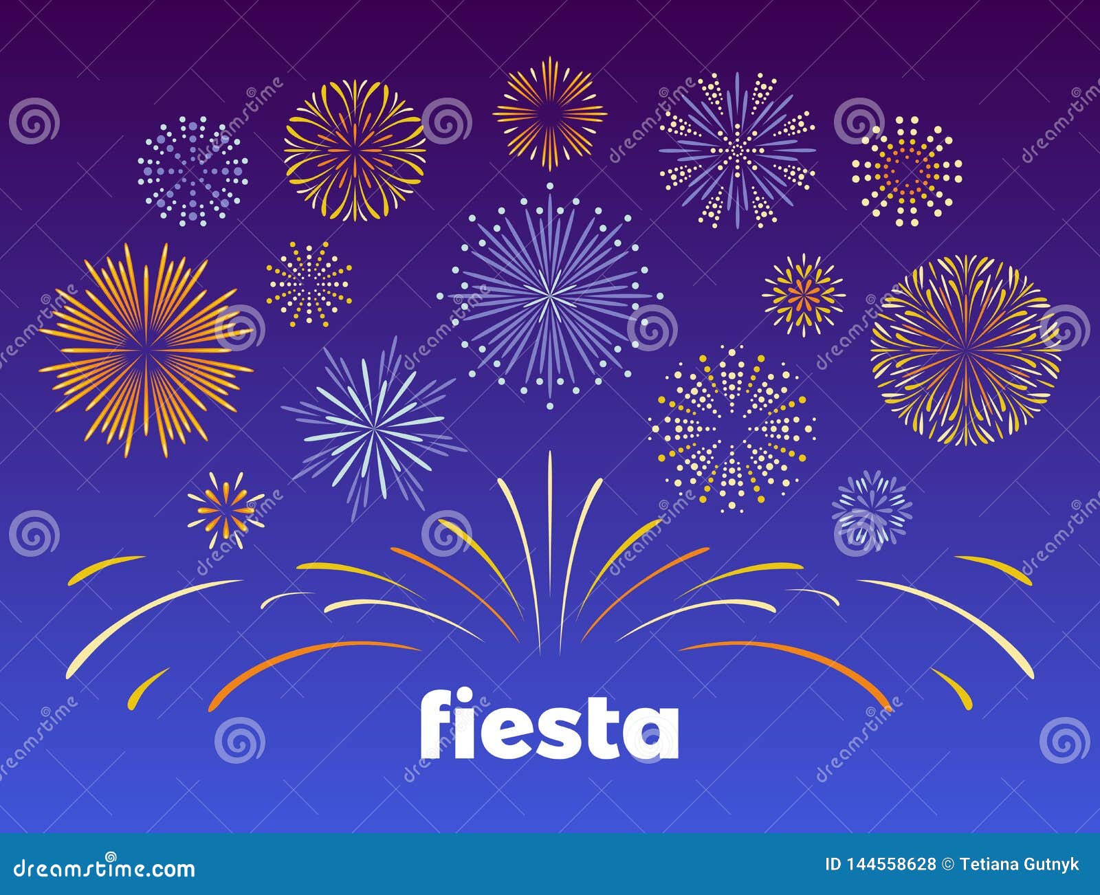 Fireworks. Vector Illustration of Bright Burst in Simple Flat Style ...