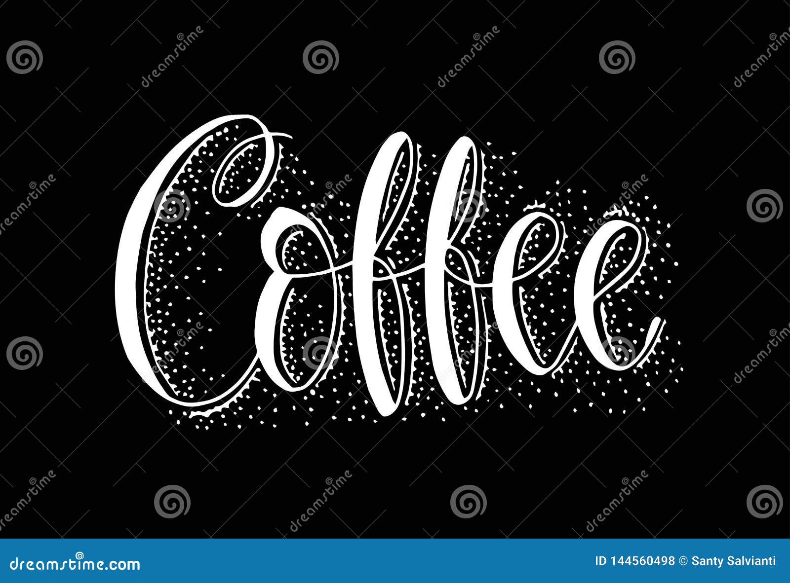 Hand Lettering `Coffee` Calligraphic Design Illustration, Vector Stock ...