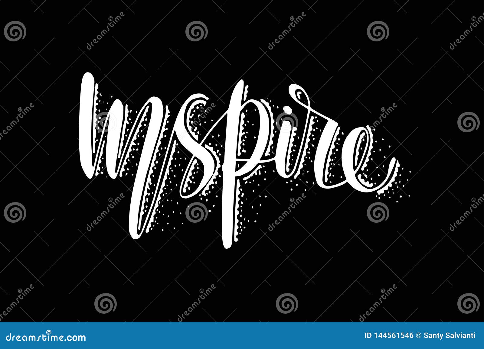 Vector Illustration with Hand-drawn Lettering. `inspire` Poster or ...