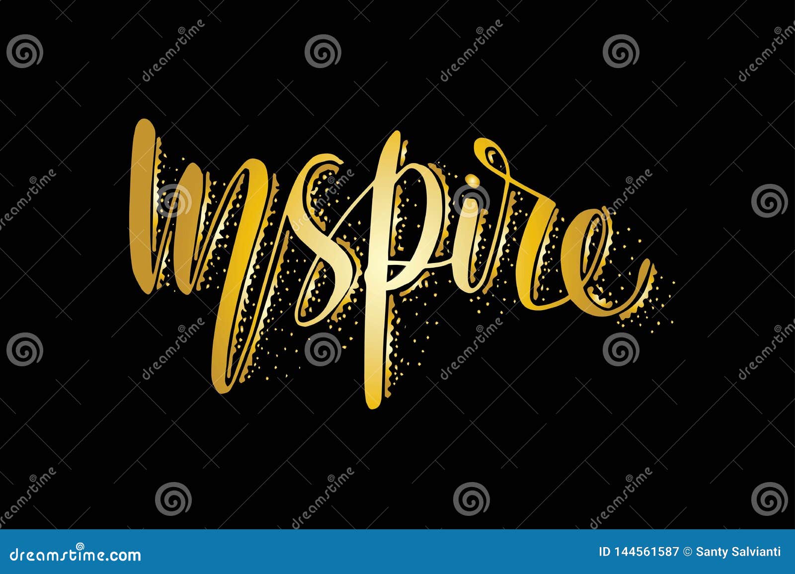 Vector Illustration with Hand-drawn Lettering. `inspire` Poster or ...