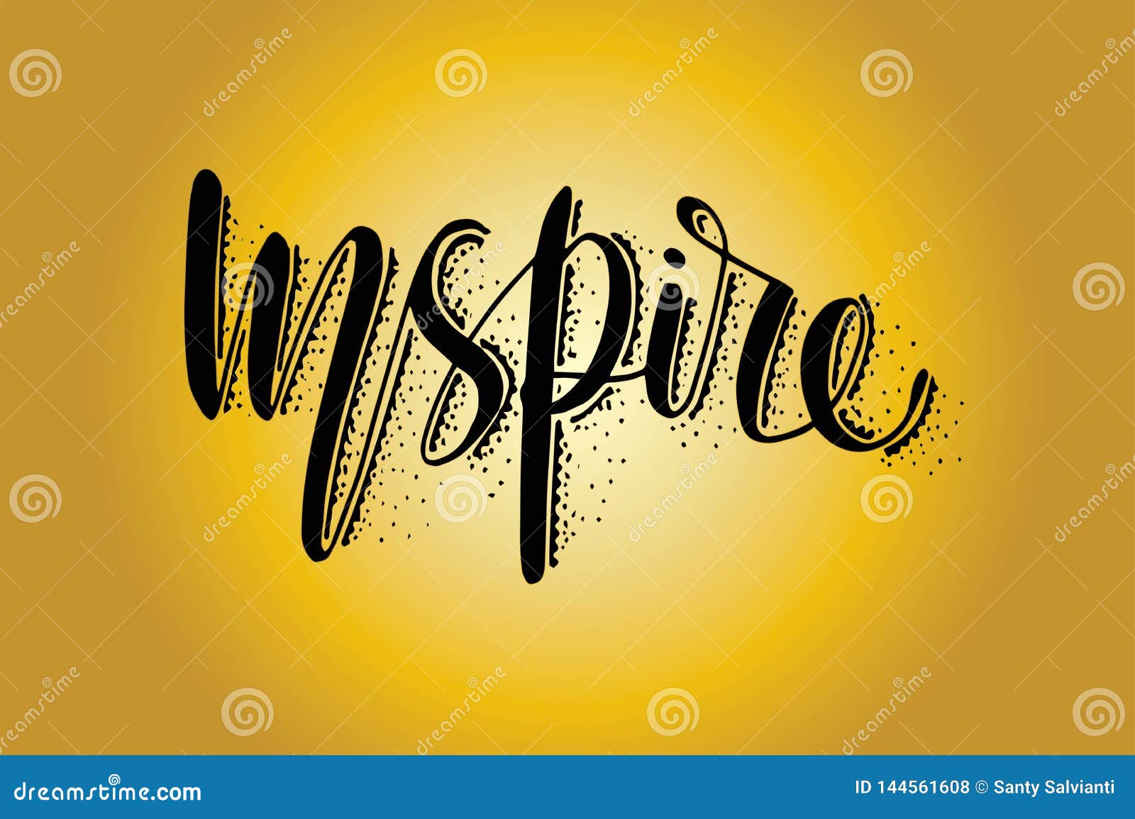 Vector Illustration with Hand-drawn Lettering. `inspire` Poster or ...