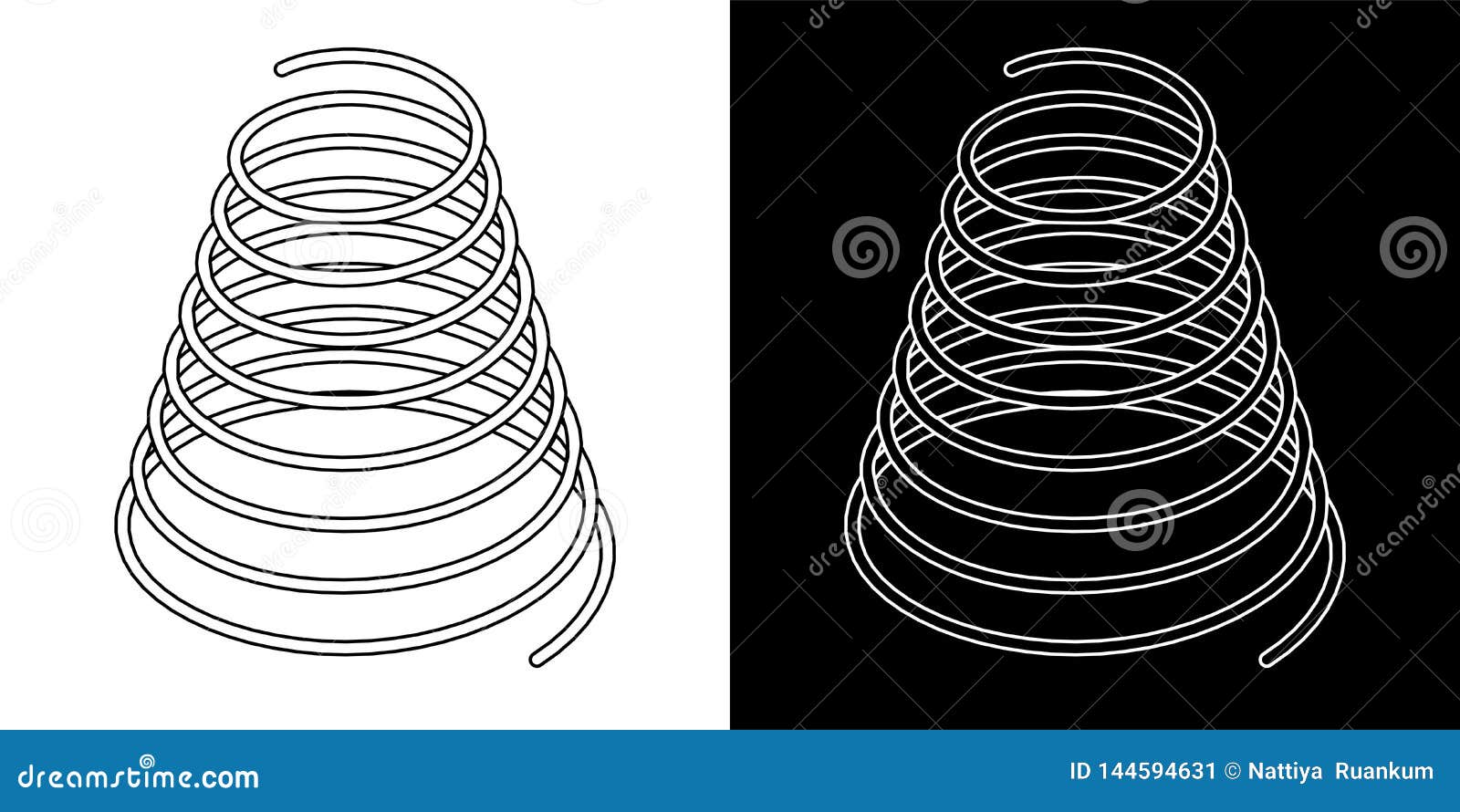 Coil Spring Cable Icons Coil Spring Symbol on White Background Vector ...