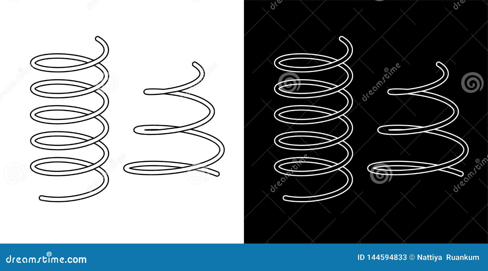 Coil Spring Cable Icons Coil Spring Symbol on White Background Vector ...