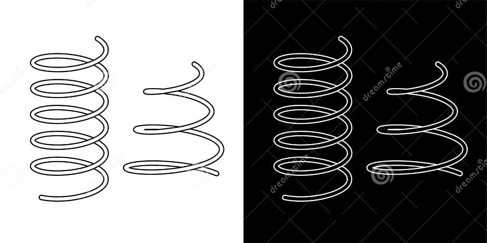 Coil Spring Cable Icons Coil Spring Symbol on White Background Vector ...