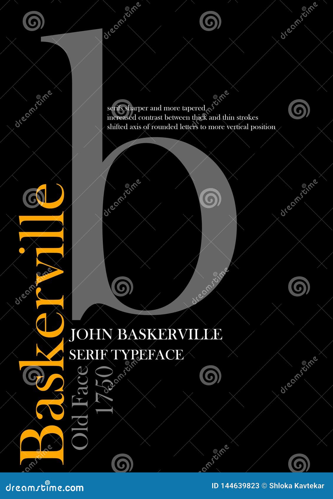 Baskerville Type Poster Composition. Stock Illustration - Illustration ...