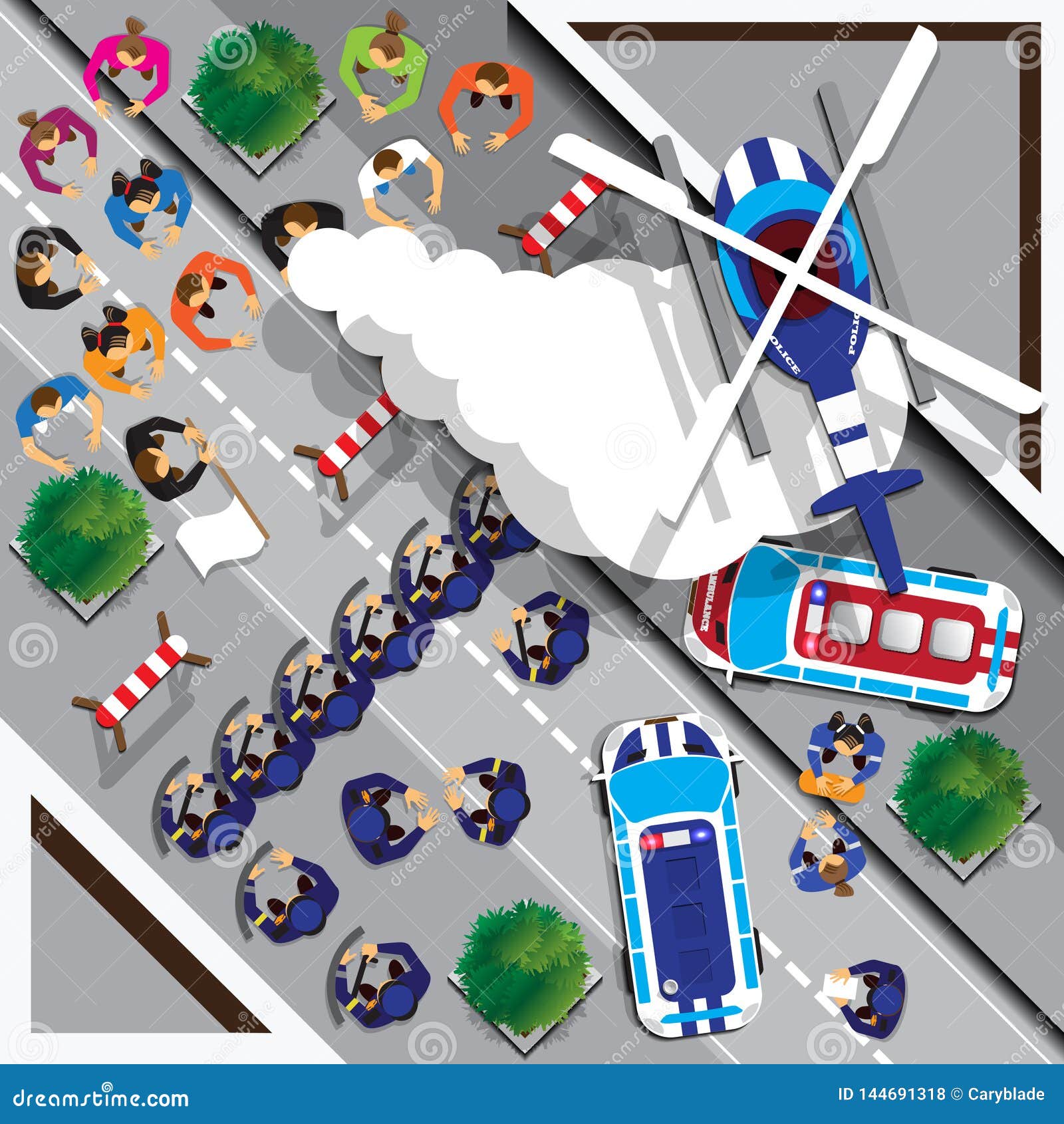 Street Riots Crowds Of People At A Demonstration And Police In Riot ...