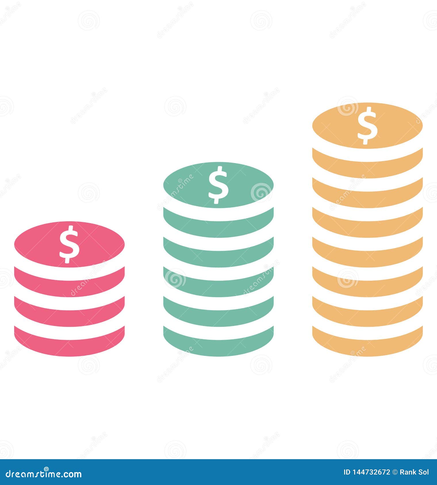 Coin Collection Isolated Vector Icon Which Can Easily Modify or Edit ...