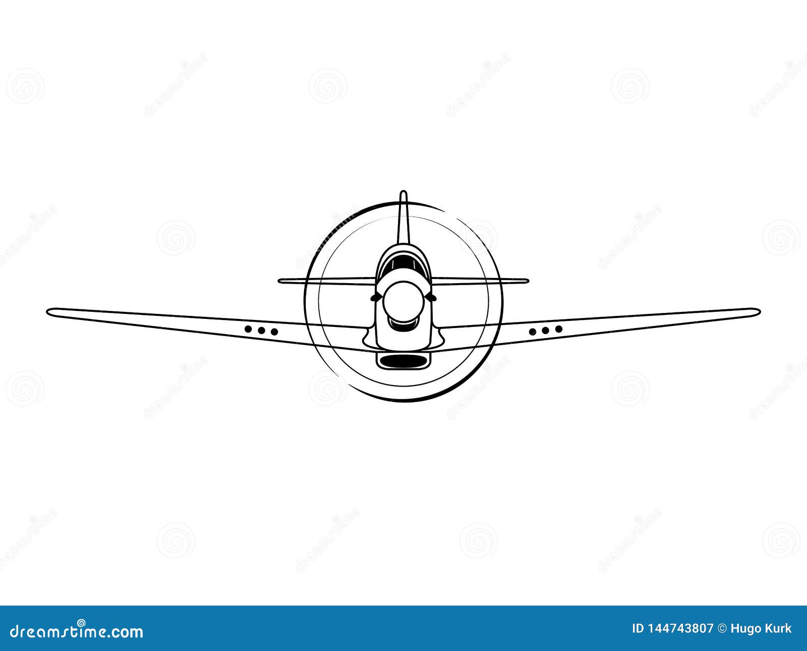 Fighter Airplane Front View Vector Illustration Stock Vector ...