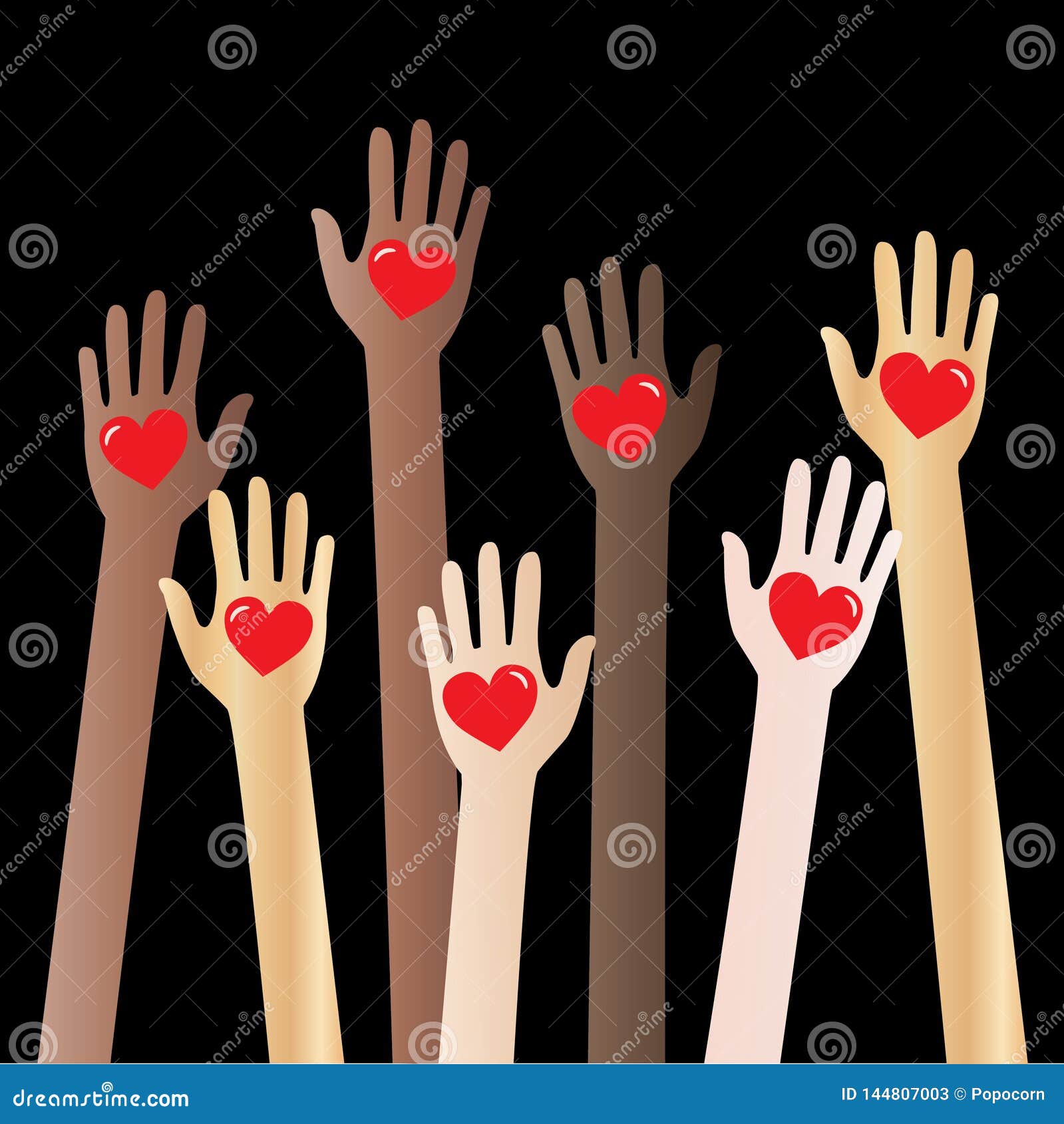 Reaching Helping Arms Header or Banner Stock Vector - Illustration of ...