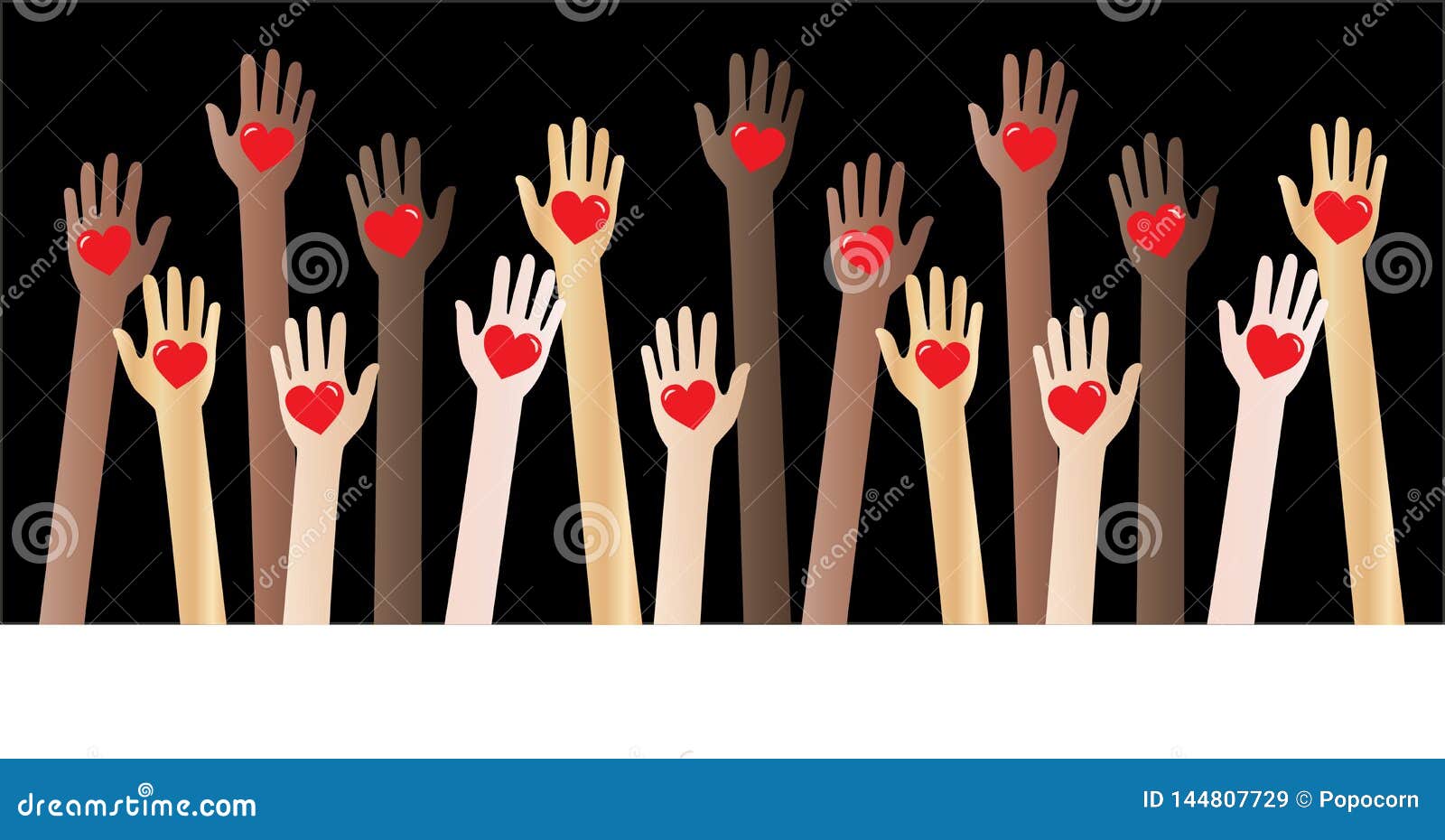 Reaching Helping Arms Header or Banner Stock Vector - Illustration of ...