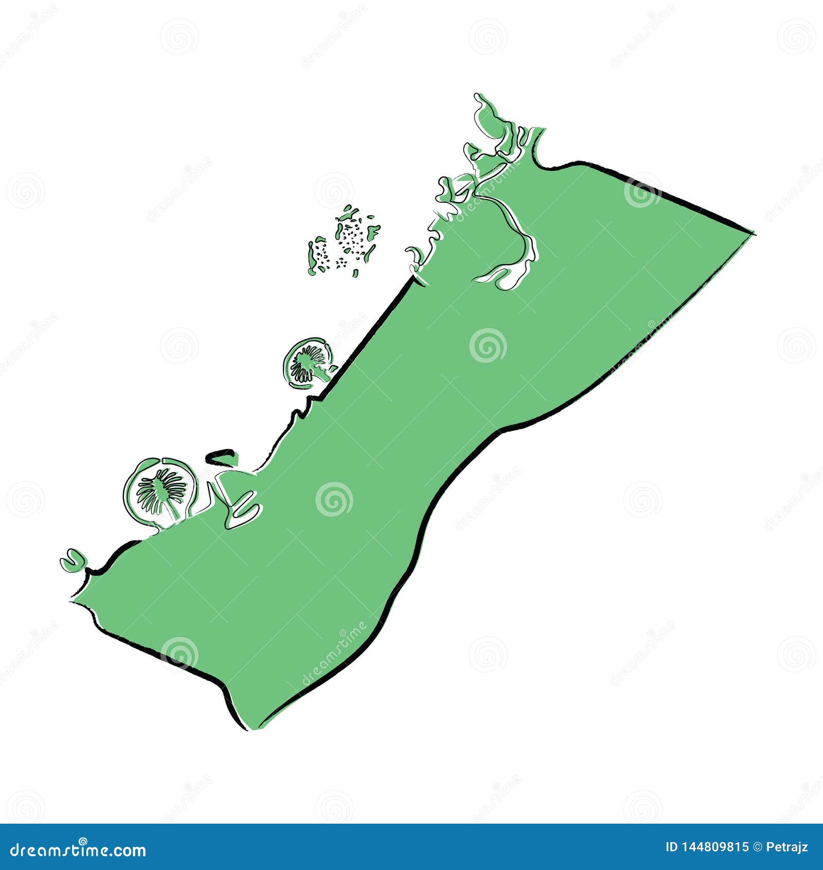 Sketch Green Map Of Dubai, UAE Cartoon Vector | CartoonDealer.com ...
