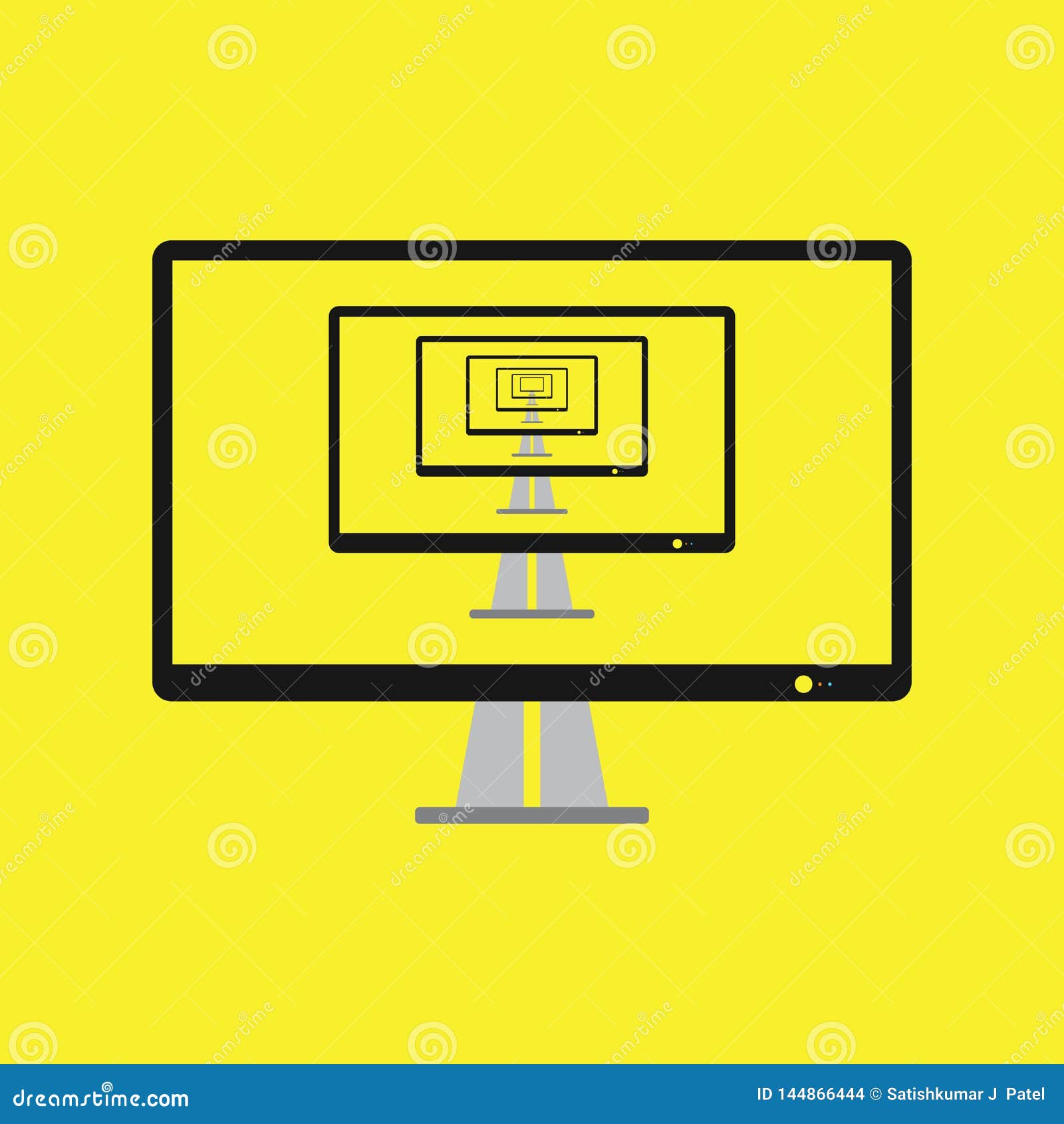 Modern Flat Screen Computer Monitor Flat Style. Computer Display ...