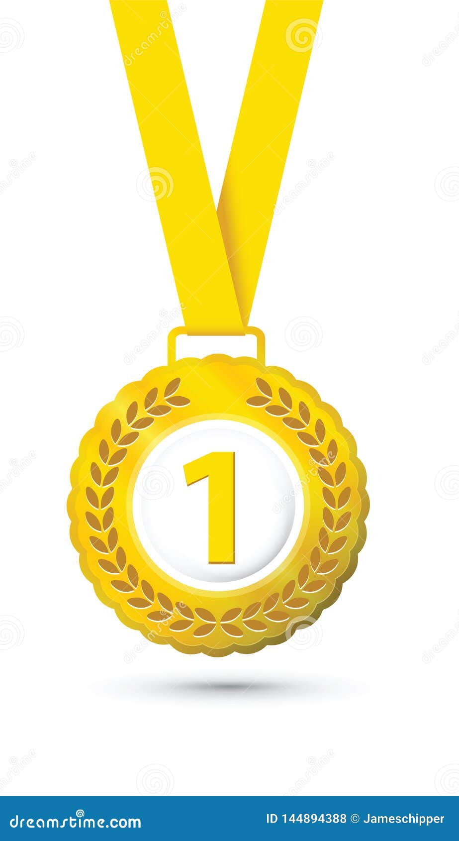 Realistic First Place Medal Stock Vector - Illustration of gold, medals ...