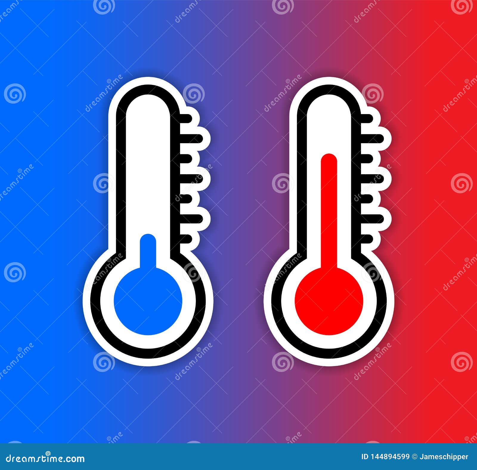 Blue and Red Thermometer Icon Stock Vector - Illustration of isolated ...