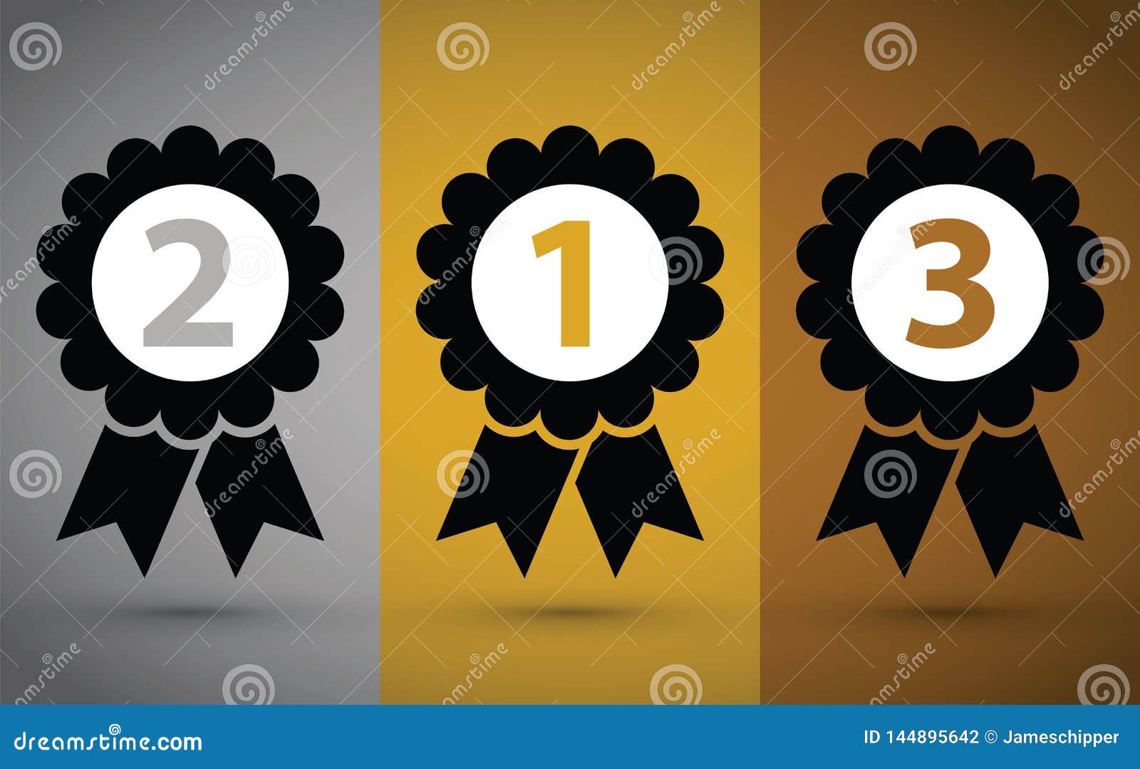 Top three medals stock vector. Illustration of award - 144895642