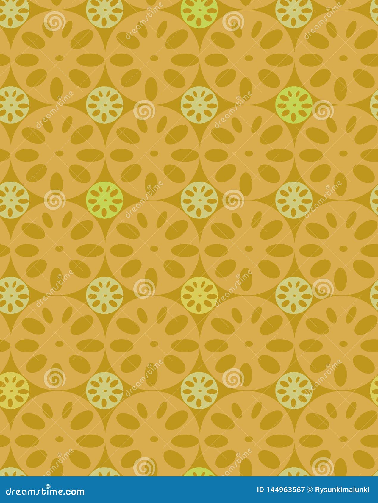 Abstract Geometric Seamless Pattern with Lotus Root Slices Stock Vector ...