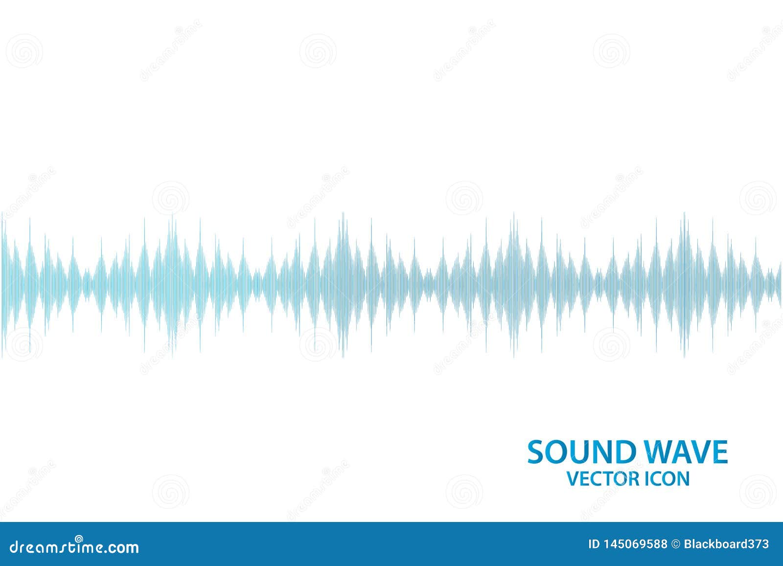 Sound Wave Rhythm Background. Blue Color Digital Sound Wave Equalizer ...