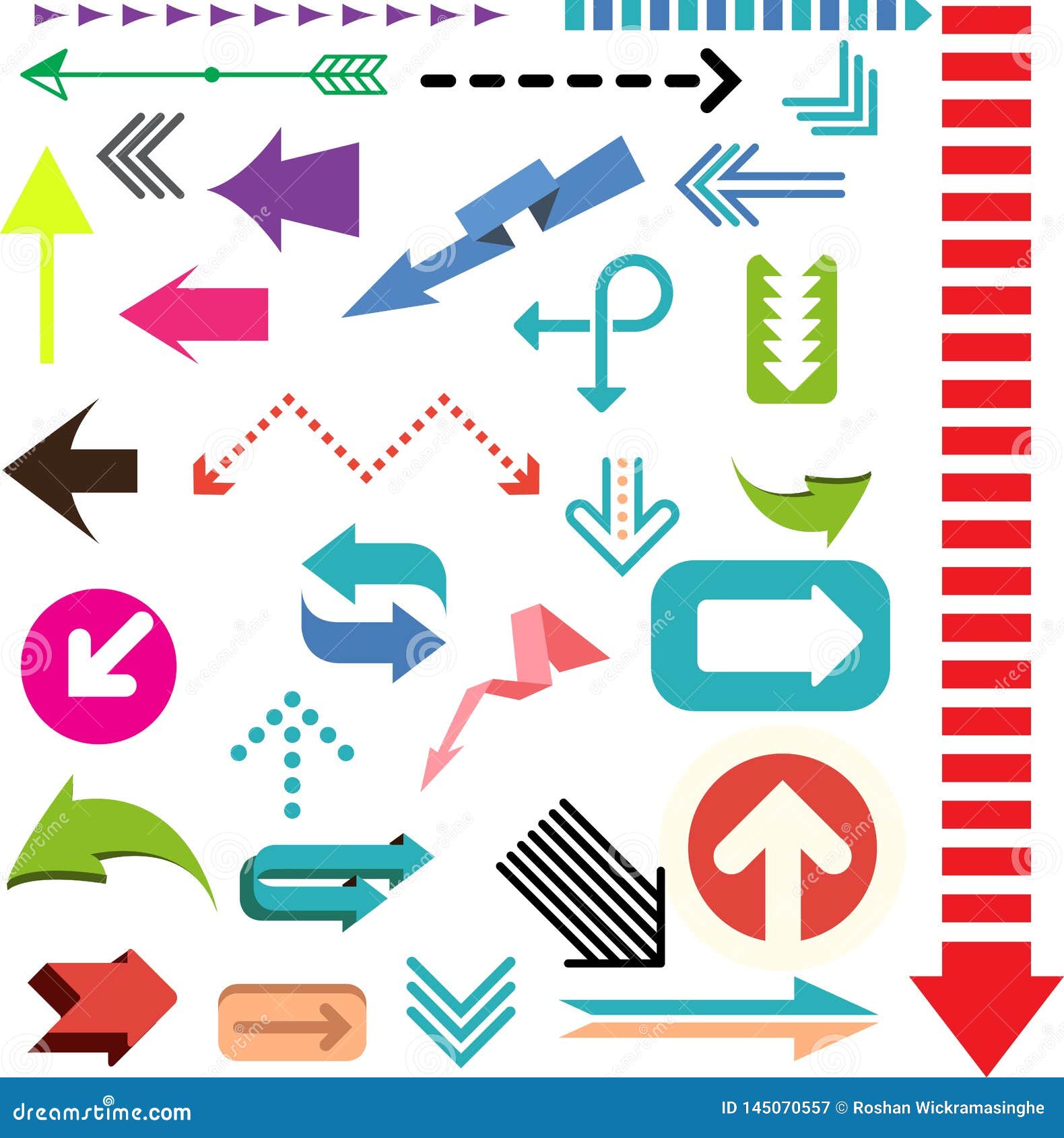 Color arrow signs stock vector. Illustration of vector - 145070557
