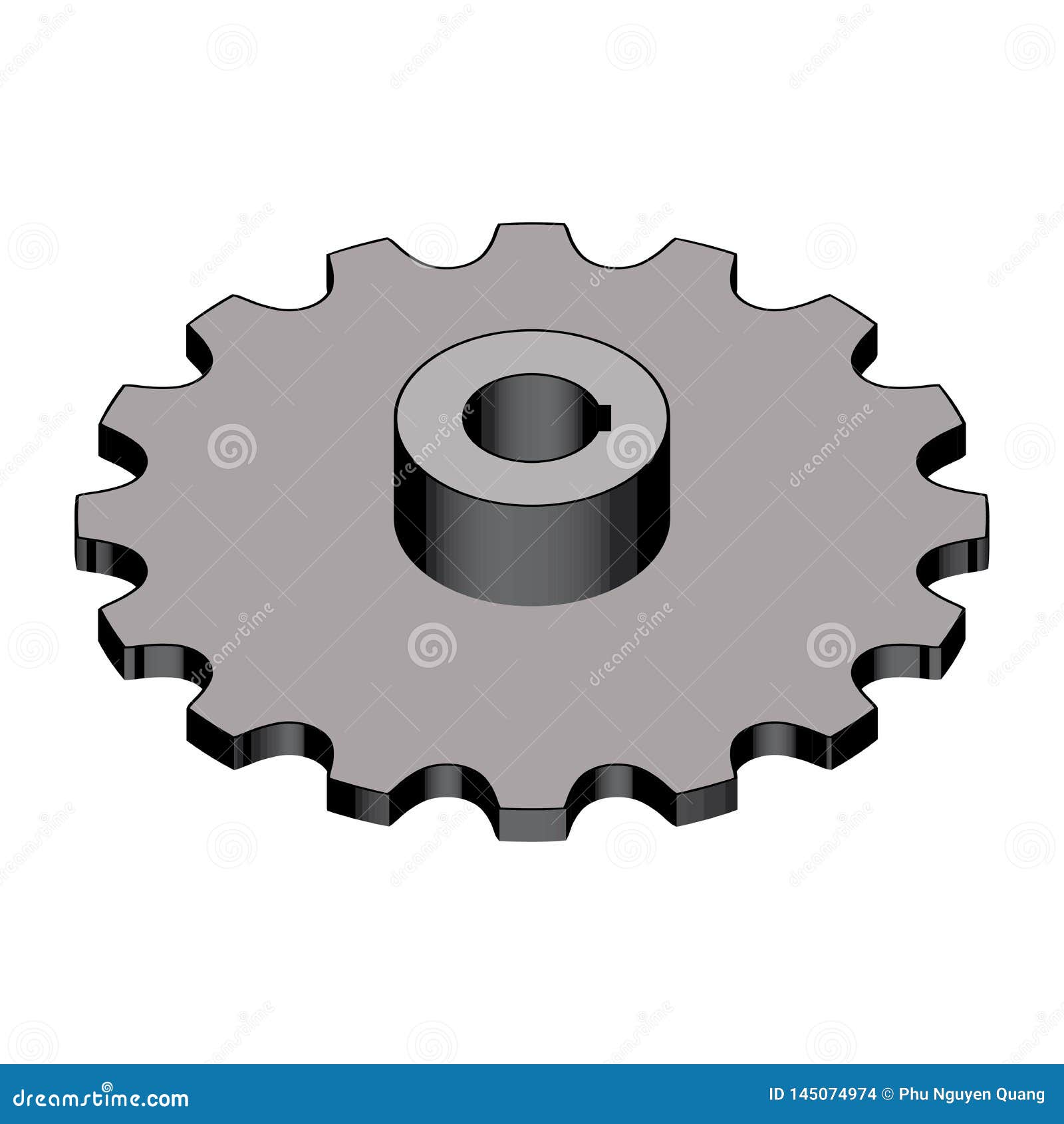 Steel Sprocket for Round Link Chain. 3D Effect Vector Stock Vector ...
