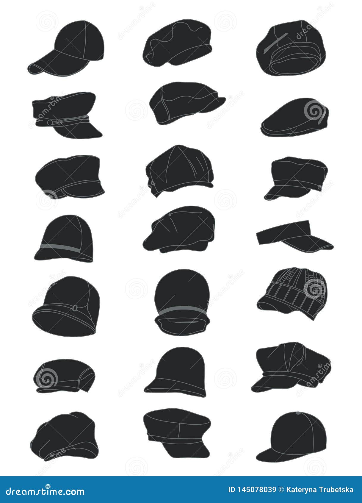 Grey Kepi Icon Isolated On White Background. Cap Army Uniform Headgear ...