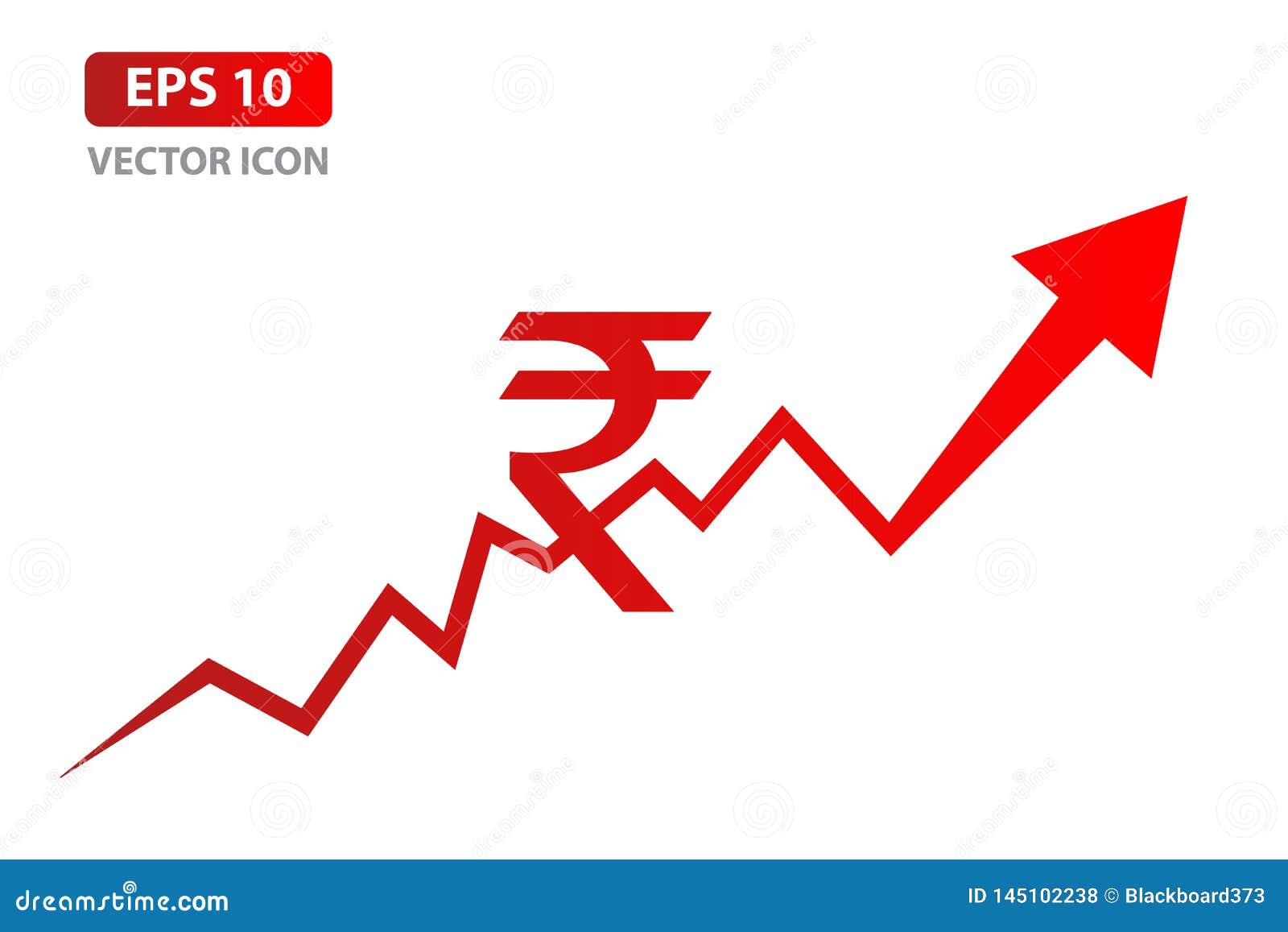 Business Graph with Rupee Sign. Vector Illustration Stock Vector ...