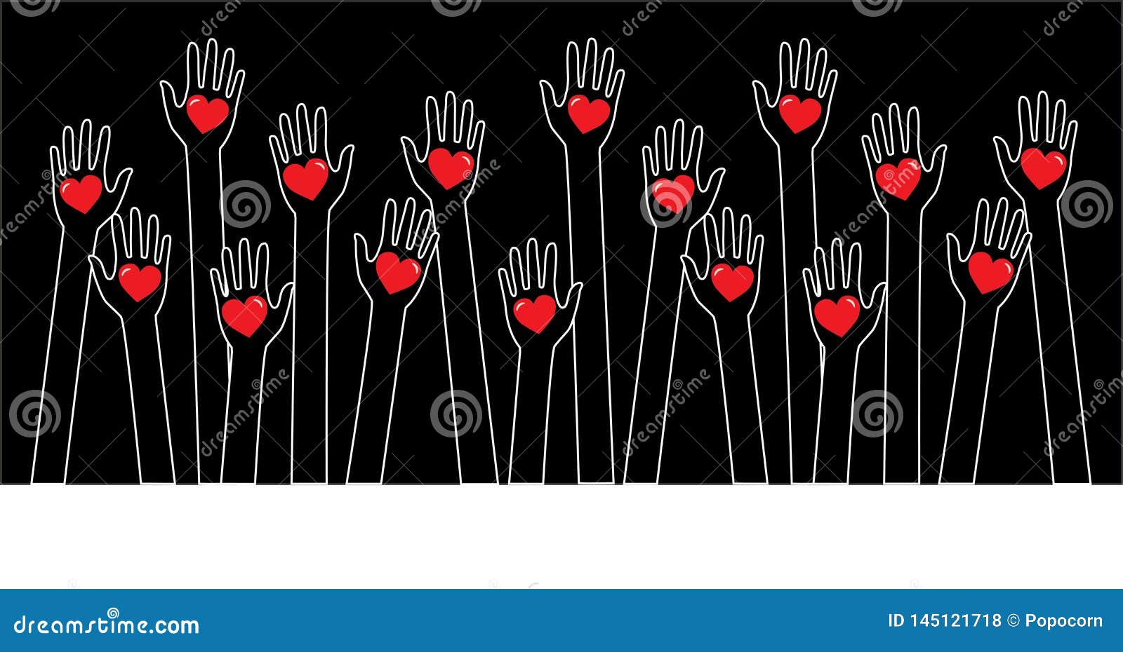 Reaching Helping Arms Header or Banner Stock Vector - Illustration of ...