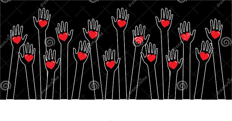 Reaching Helping Arms Header or Banner Stock Vector - Illustration of ...