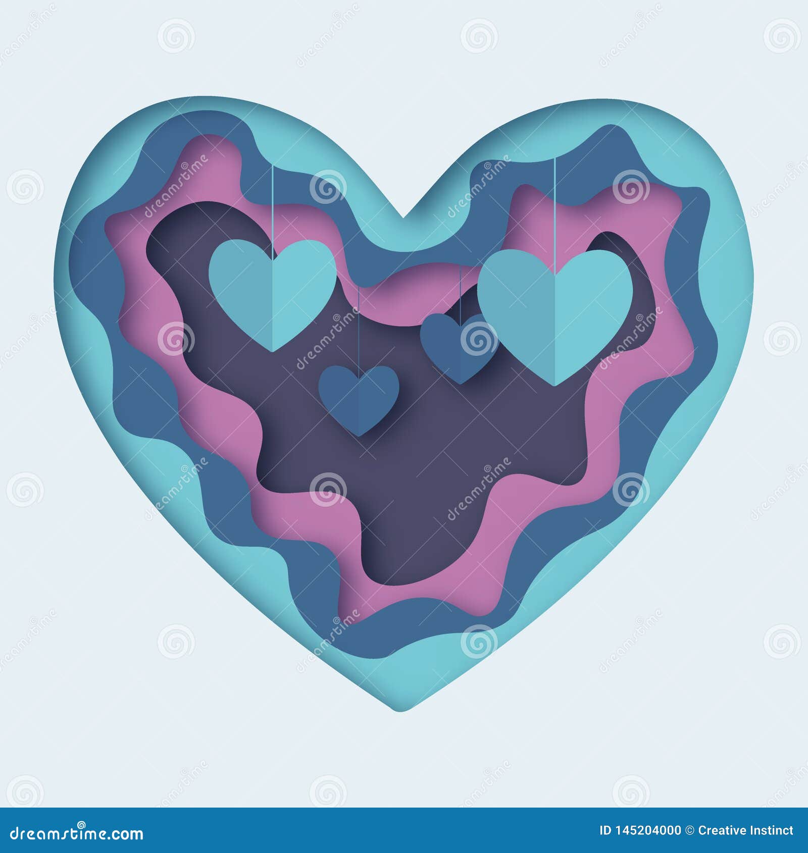 Love Abstract Paper Cut Vector Eps 10 Stock Illustration - Illustration ...
