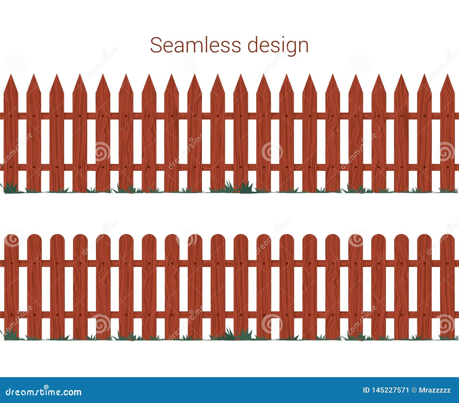 Seamless Vector Illustration of Wooden Fence. Stock Vector ...