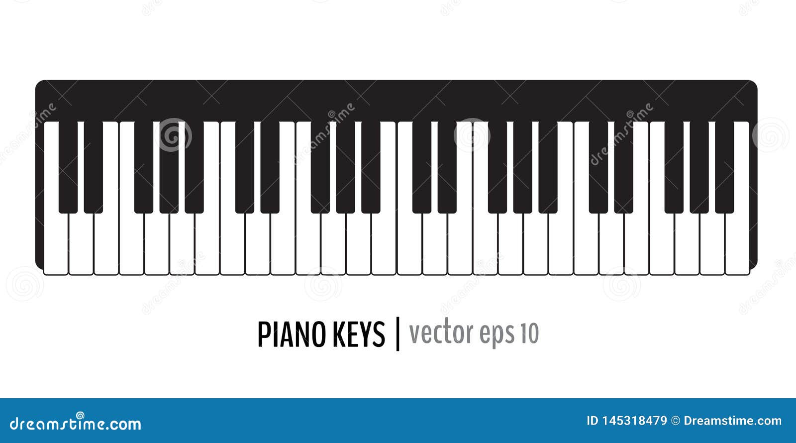 Classic piano keys stock vector. Illustration of vector - 145318479