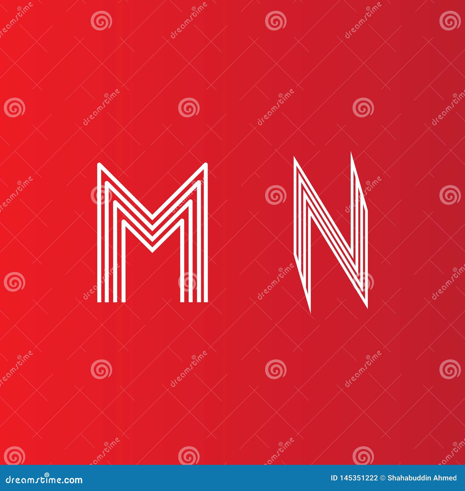 Abstract Letter M N Logo Design. Line Creative Symbol. Vector Logo ...