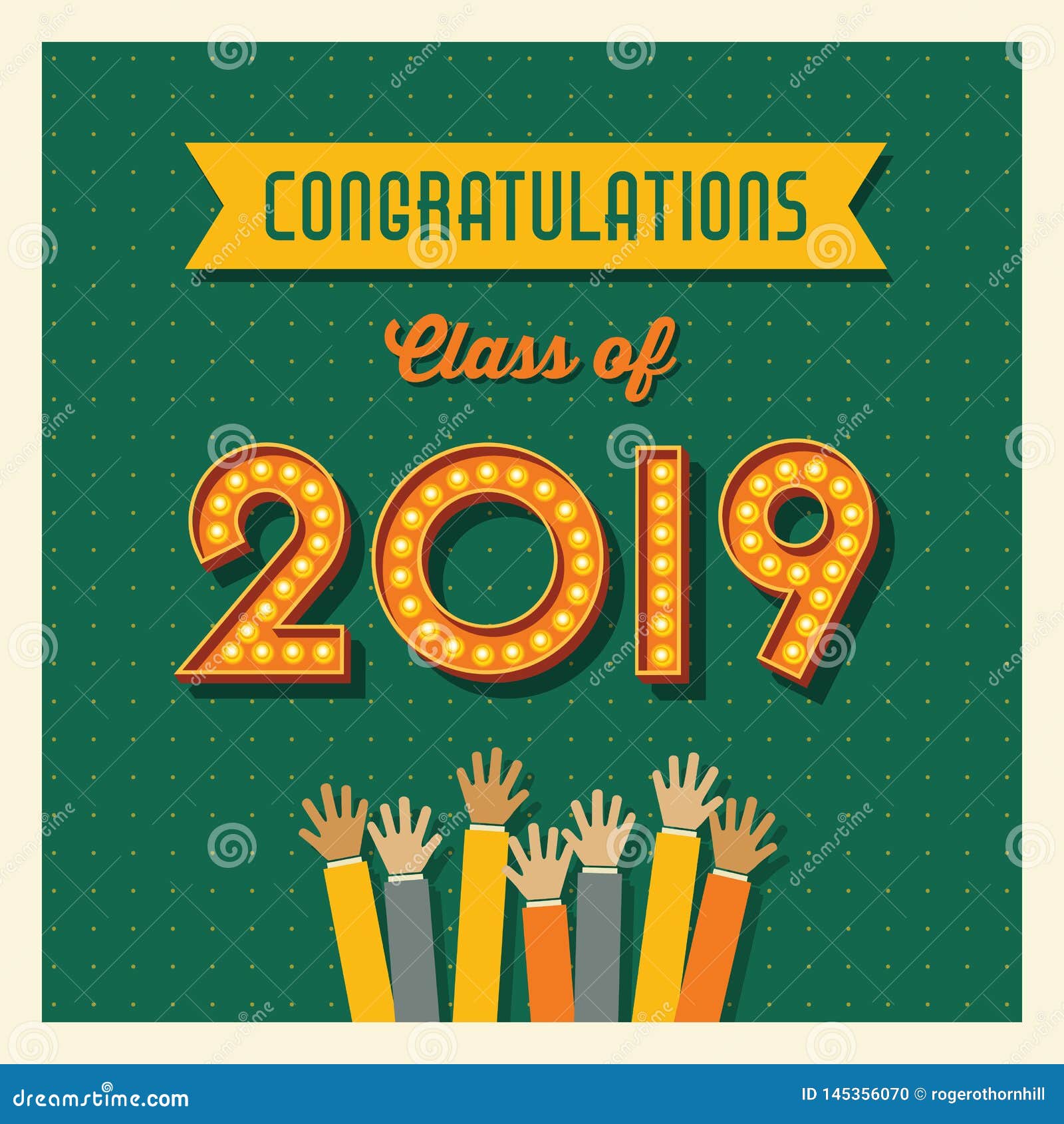 Class of 2019 Graduation Card or Banner Design Stock Vector ...