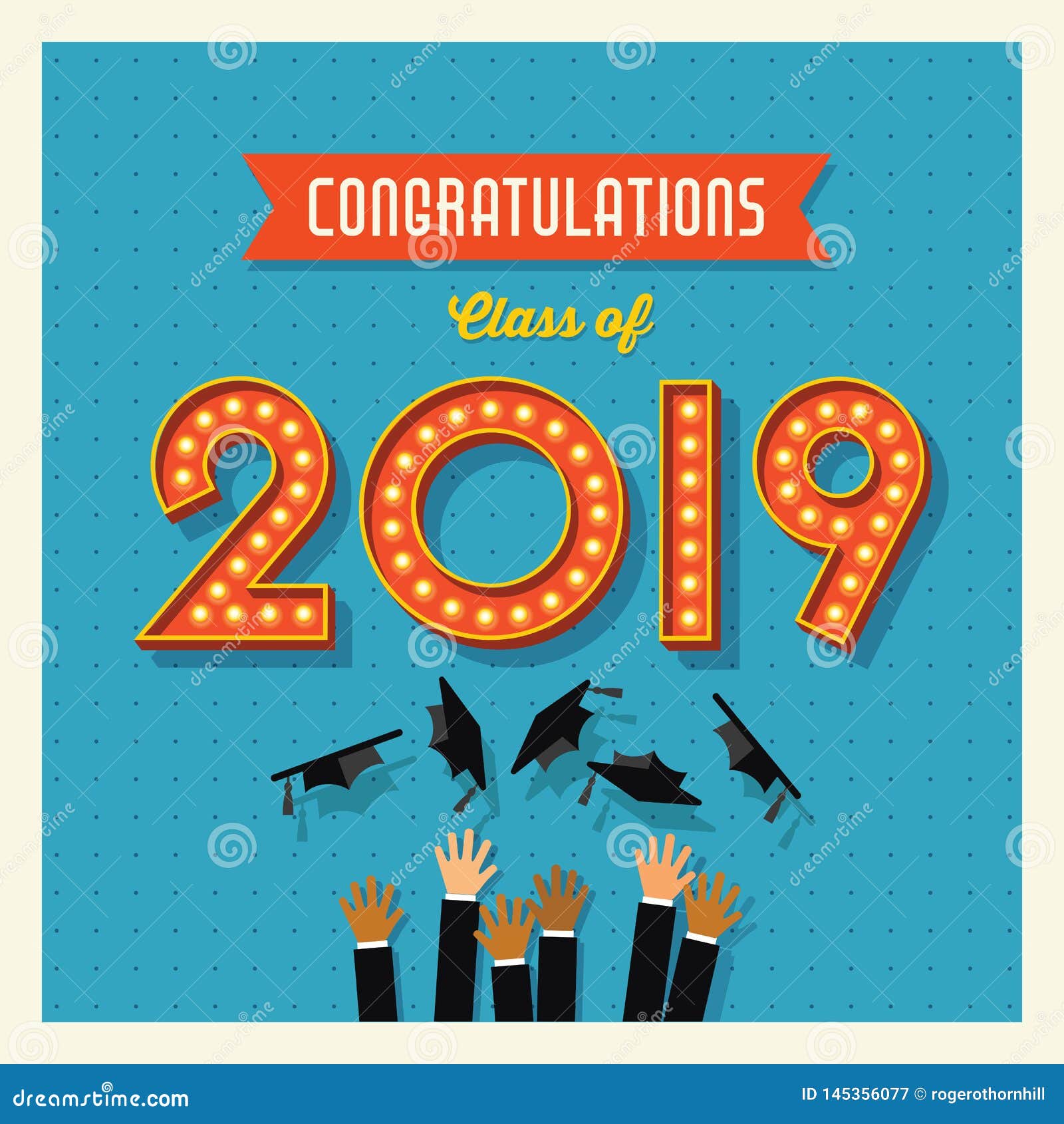 Class of 2019 Graduation Card or Banner Design Stock Vector ...
