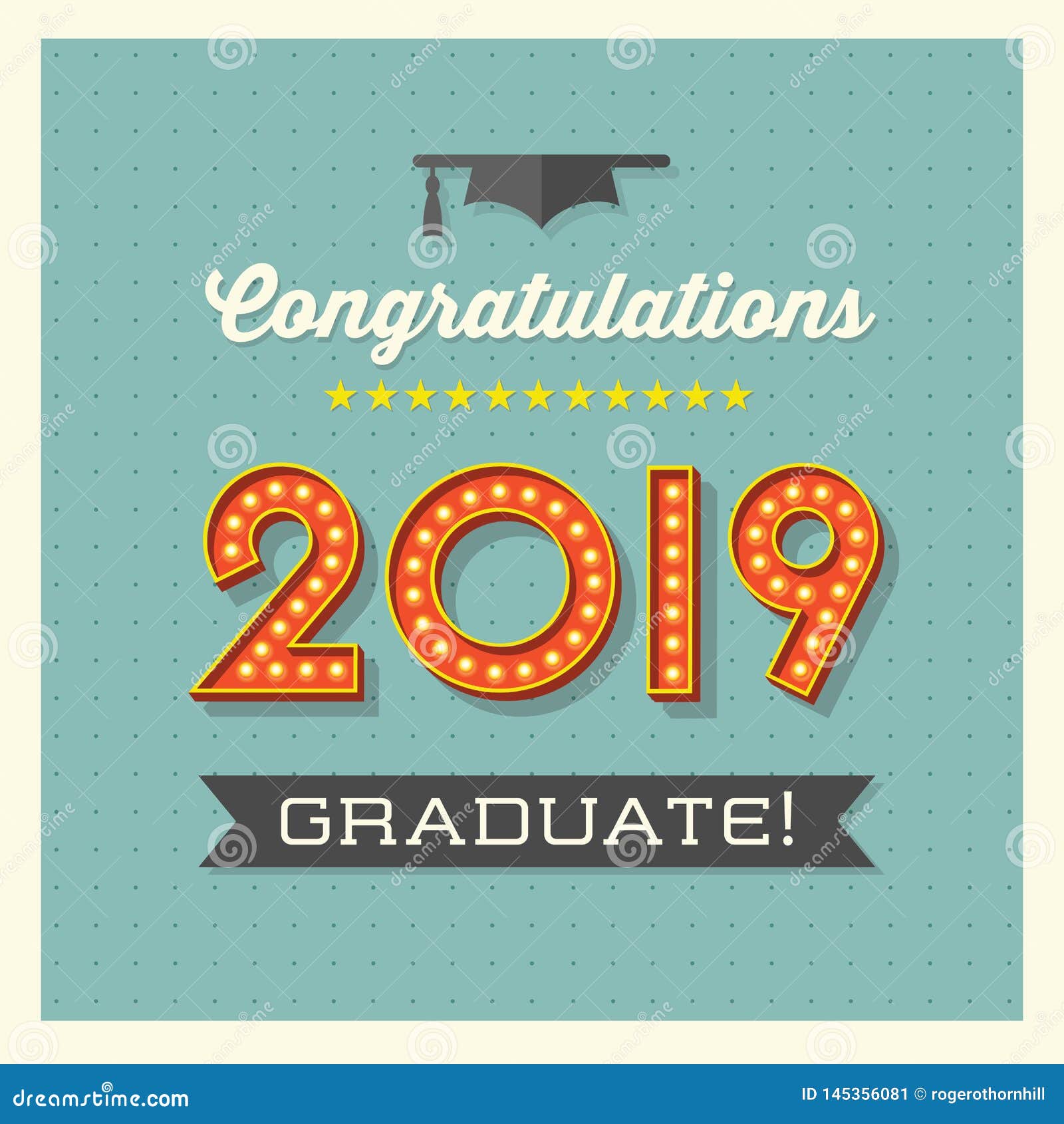 Class of 2019 Graduation Card or Banner Design Stock Vector ...