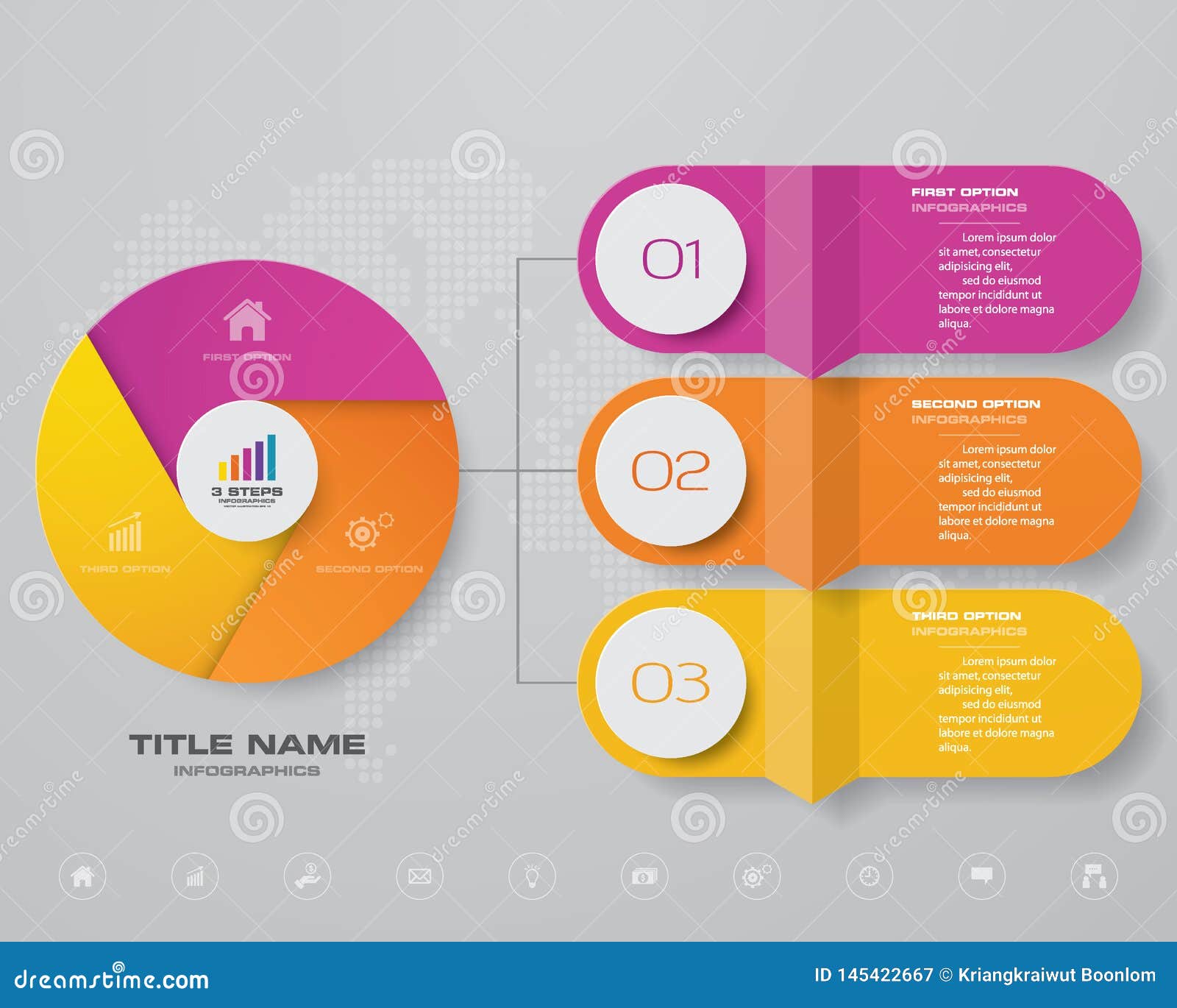 3 Steps Infographics Chart Design Element. for Data Presentation Stock ...