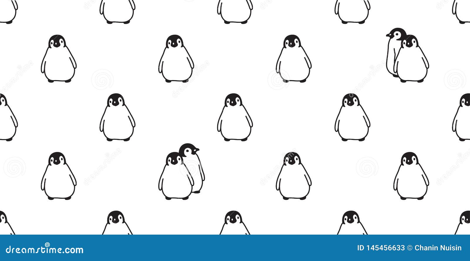 Penguin Seamless Pattern Vector Cartoon Bird Repeat Wallpaper Tile ...