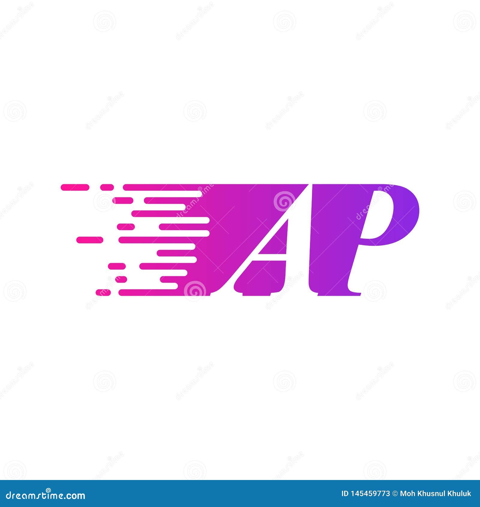 Initial Letter AP Fast Moving Logo Vector Purple Pink Color Stock ...