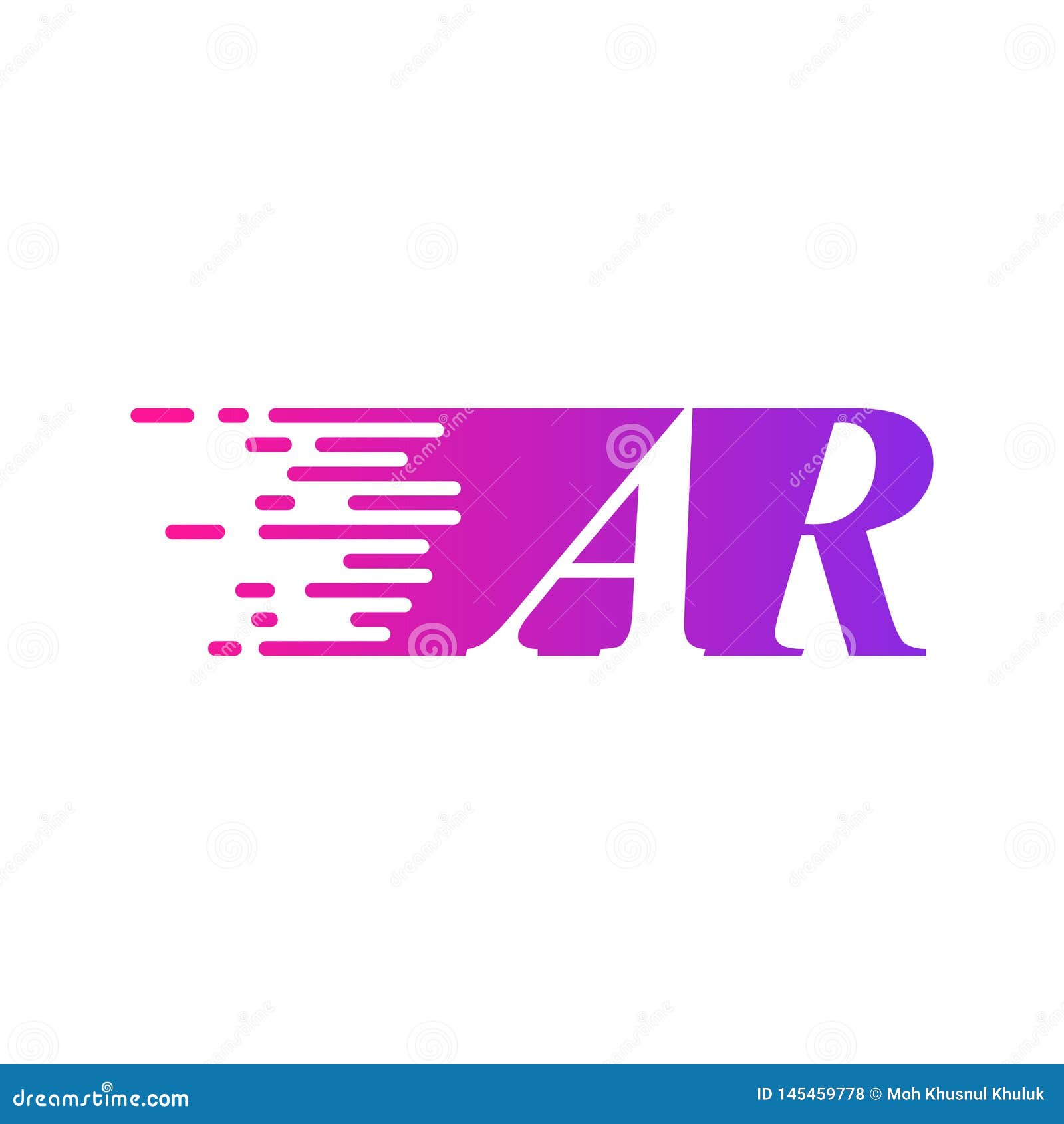 Initial Letter AR Fast Moving Logo Vector Purple Pink Color Stock ...