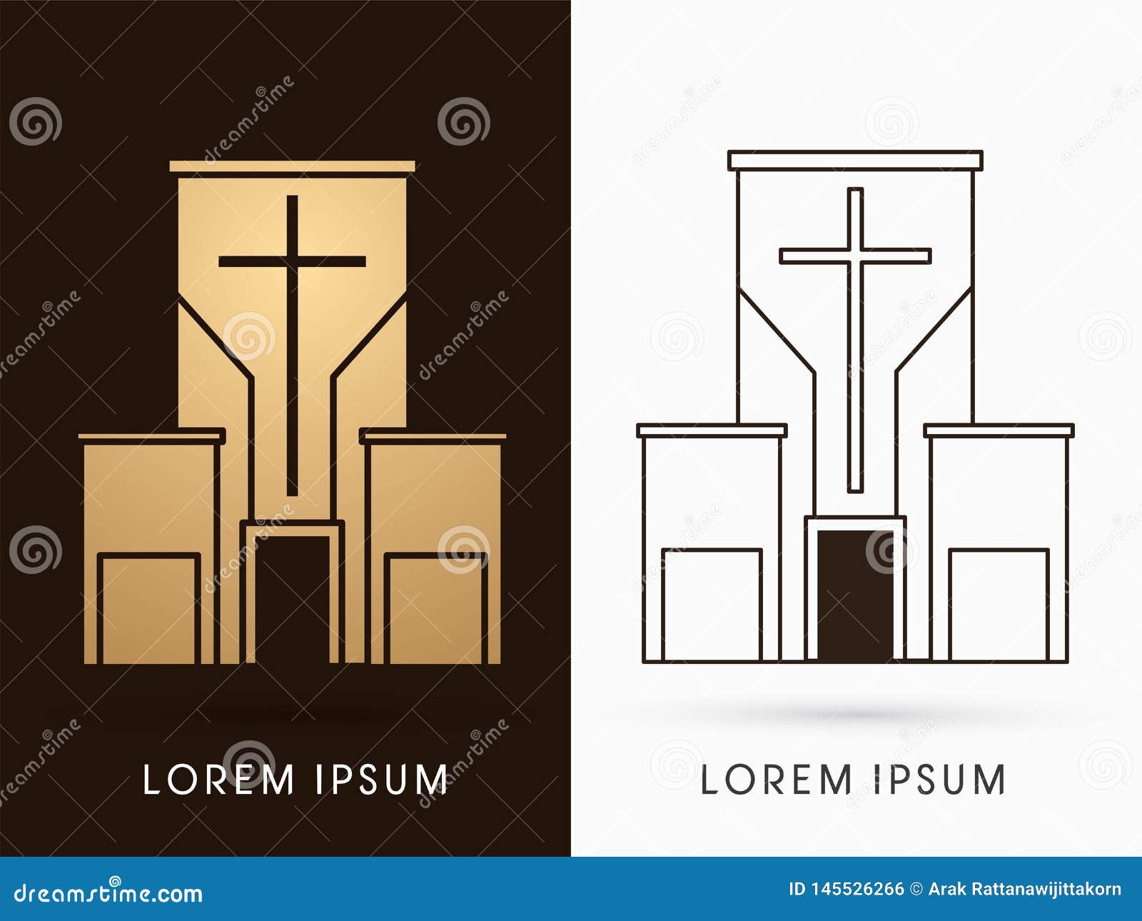 Church Building Logo Graphic Stock Vector - Illustration of isolated ...